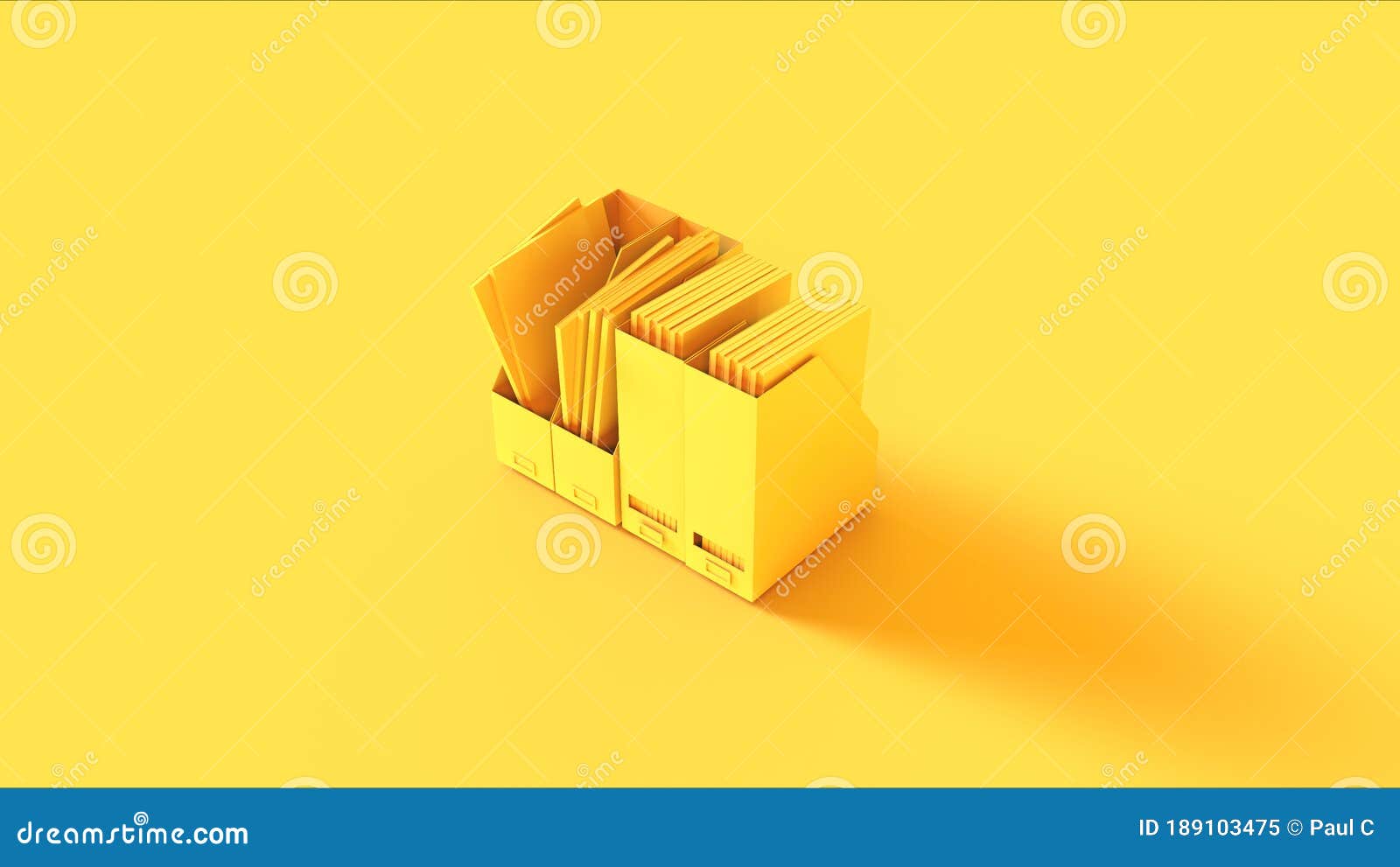 Yellow Office Vertical Box Files Stock Illustration - Illustration of ...