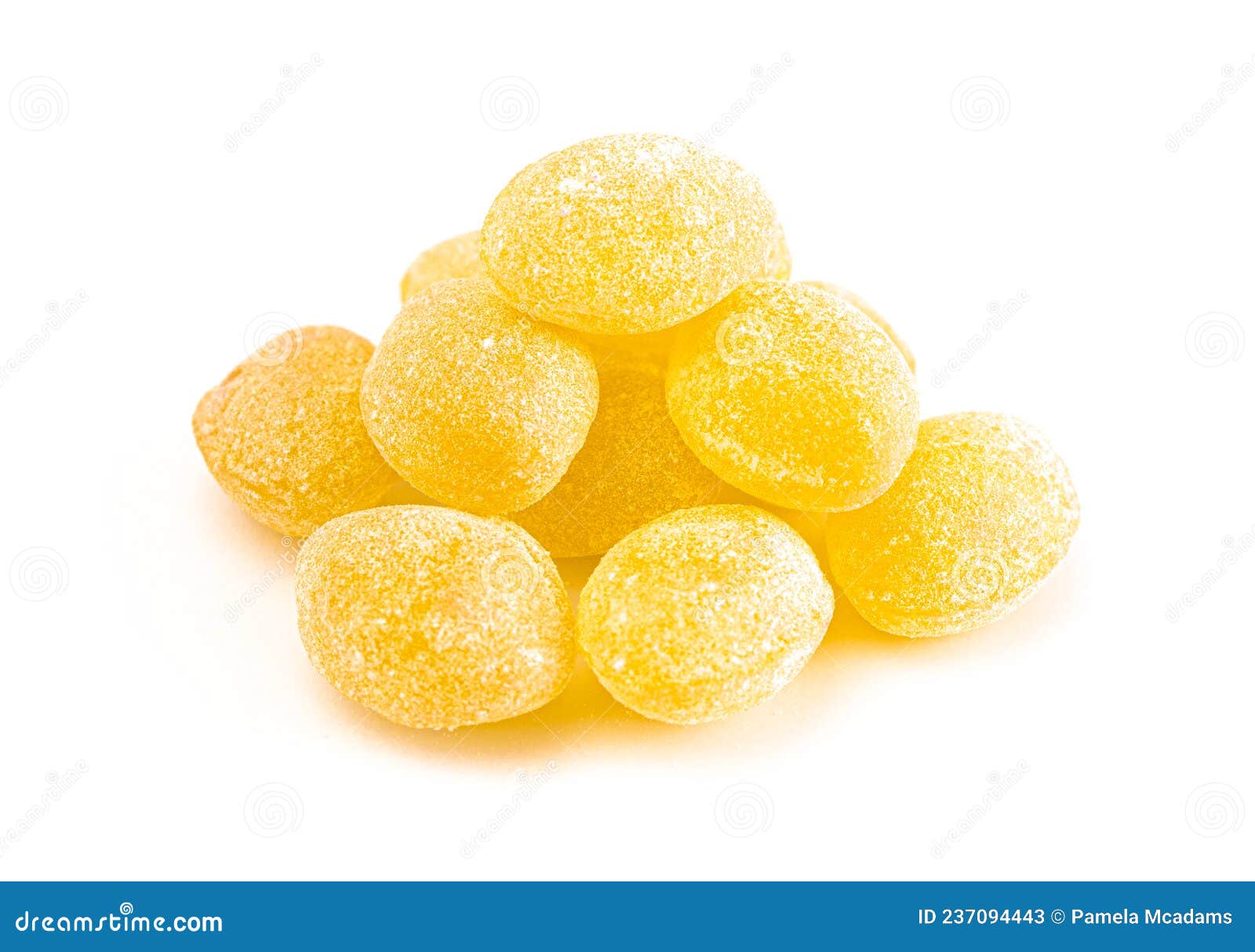 Yellow Old Fashioned Hard Candies on a White Background Stock Image ...