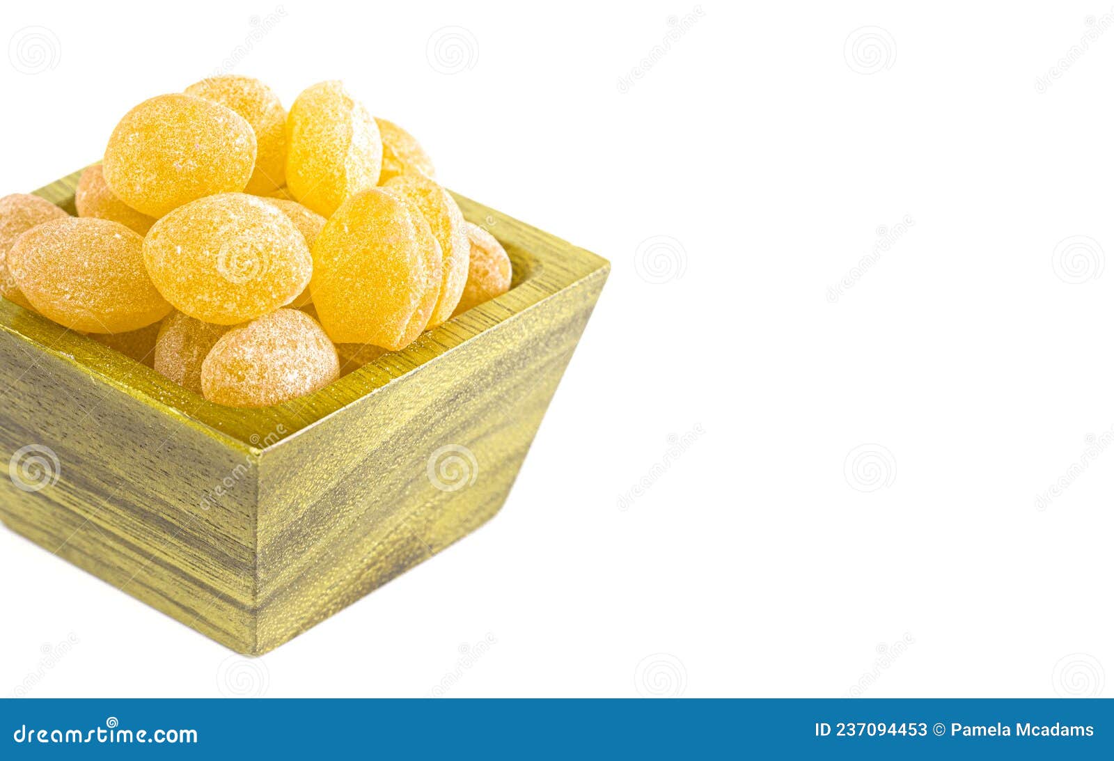 Yellow Old Fashioned Hard Candies on a White Background Stock Image ...