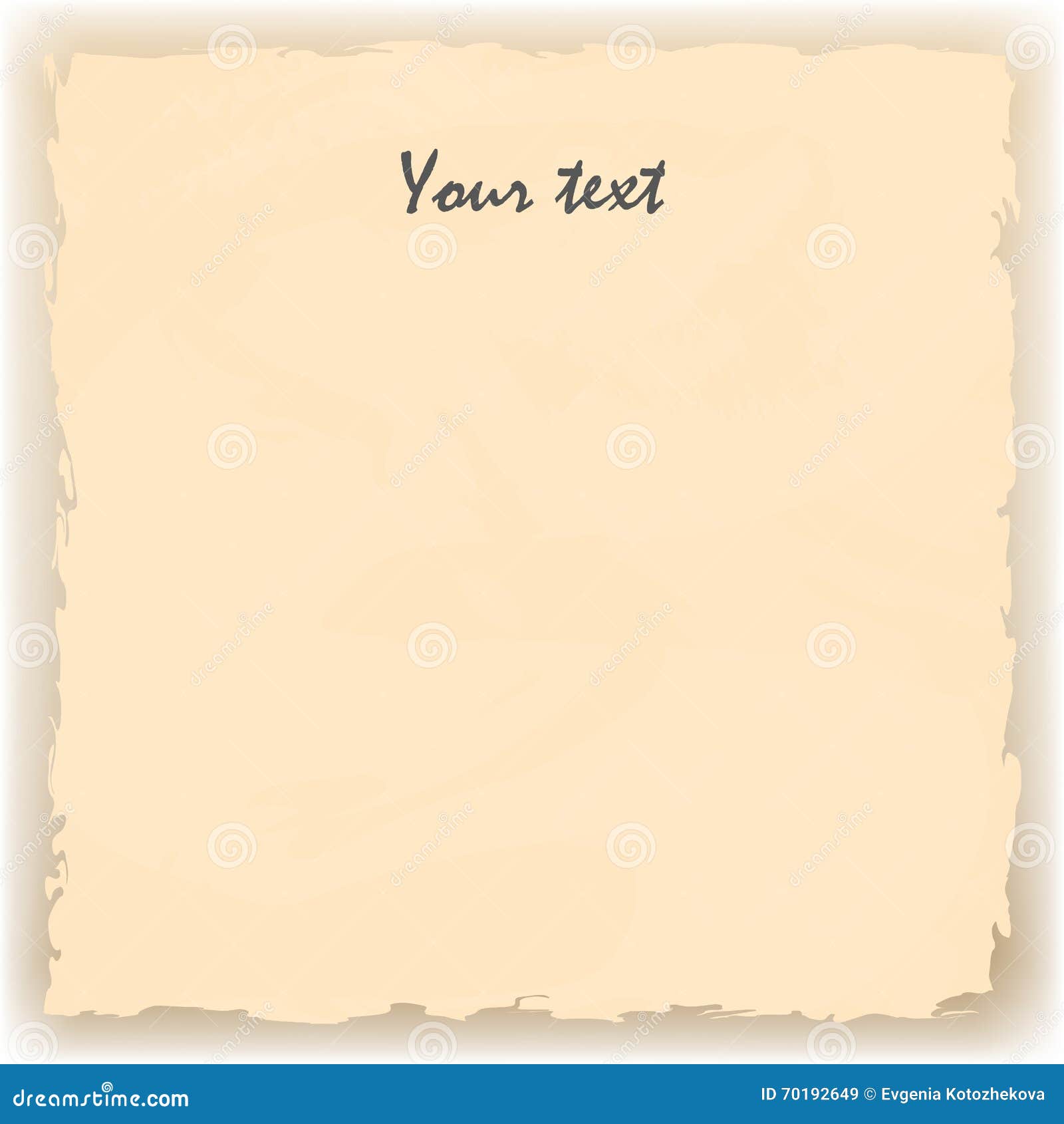 Yellow old tattered paper stock vector. Illustration of isolated - 70192649