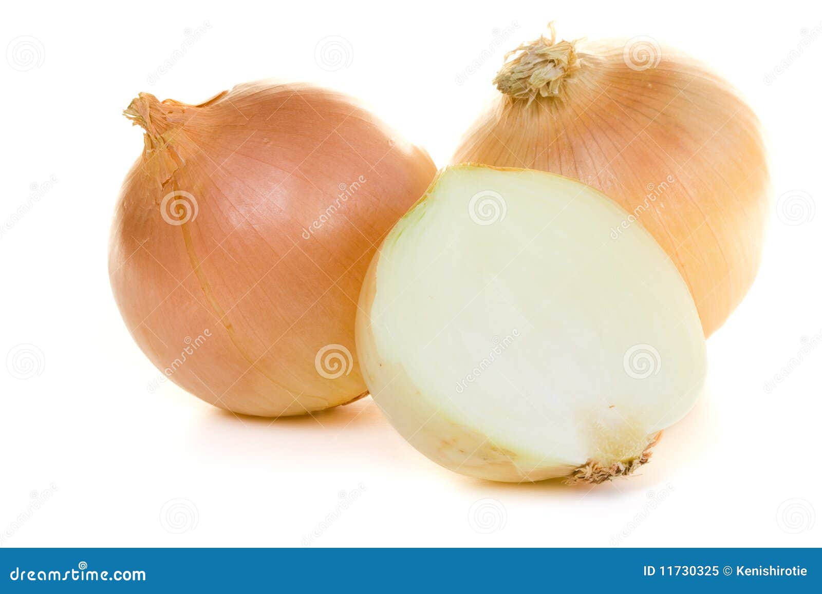 Yellow Onion Half Green Scallion 6 On White Background Royalty-Free ...