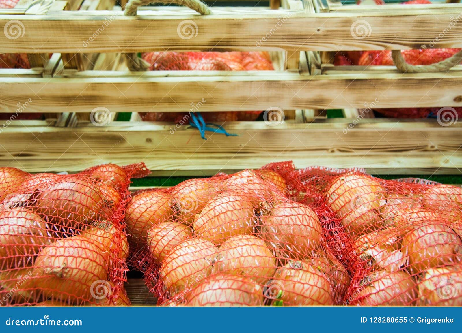 Yellow Onions at the Supermarket Stock Image - Image of onion ...