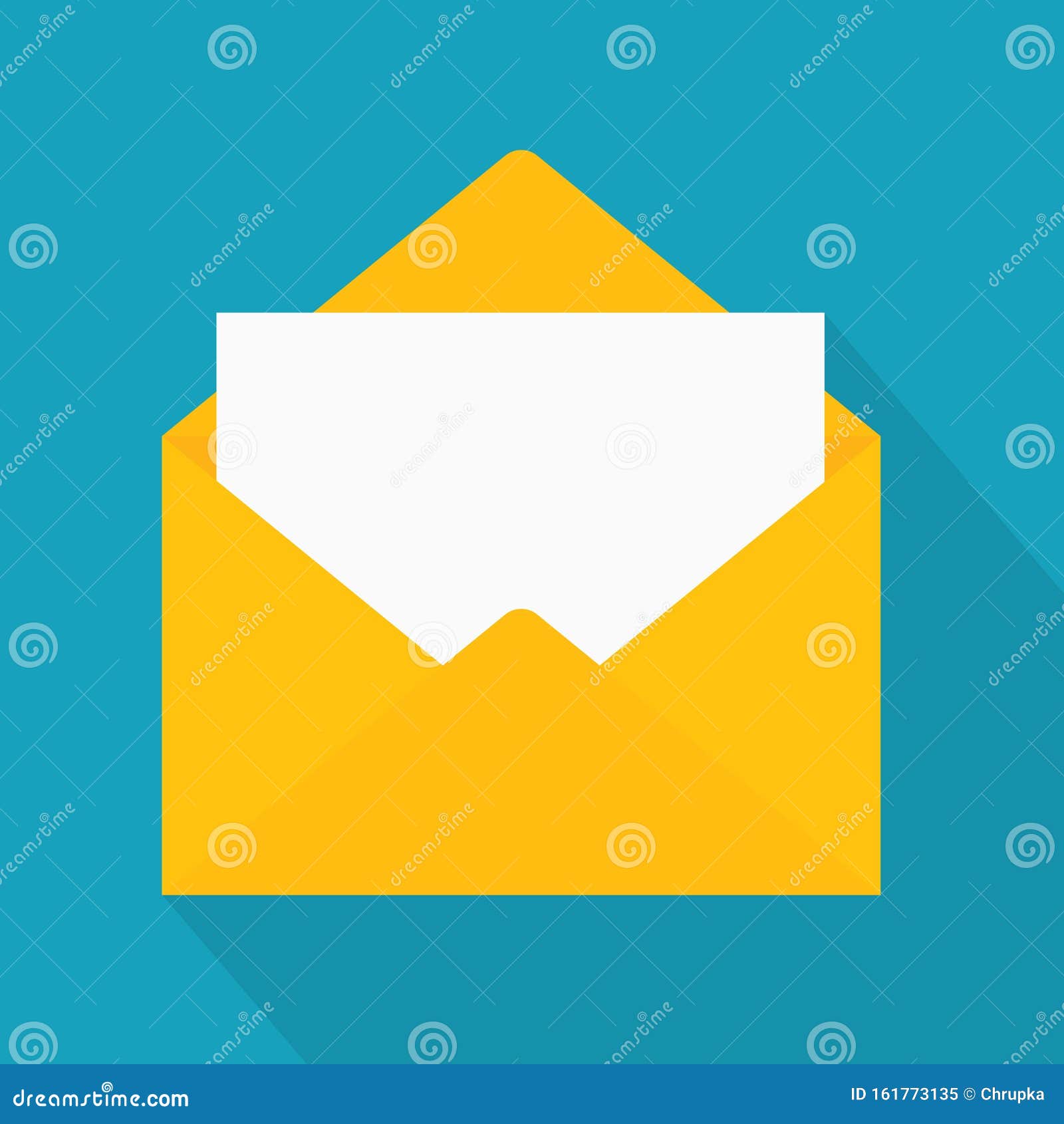 Yellow open envelope icon stock vector. Illustration of mailing - 161773135