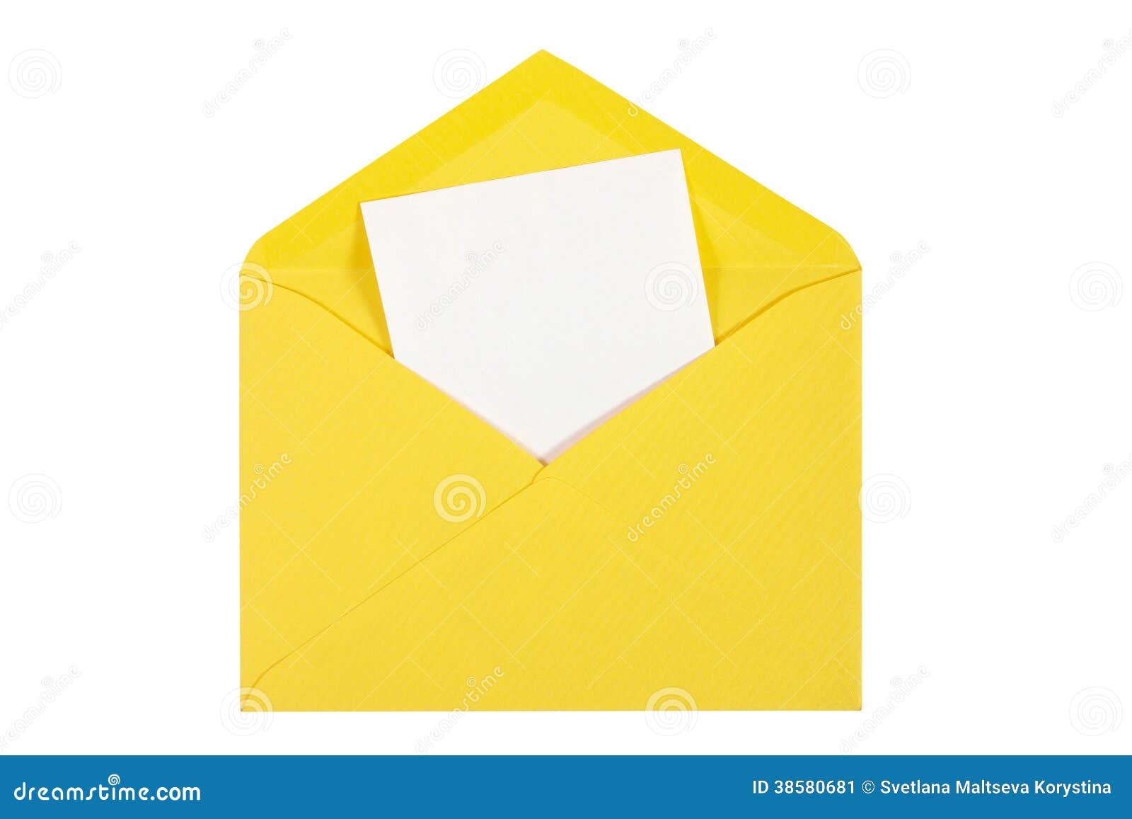 Yellow Open Envelope with Paper Isolated Stock Image - Image of sheet ...