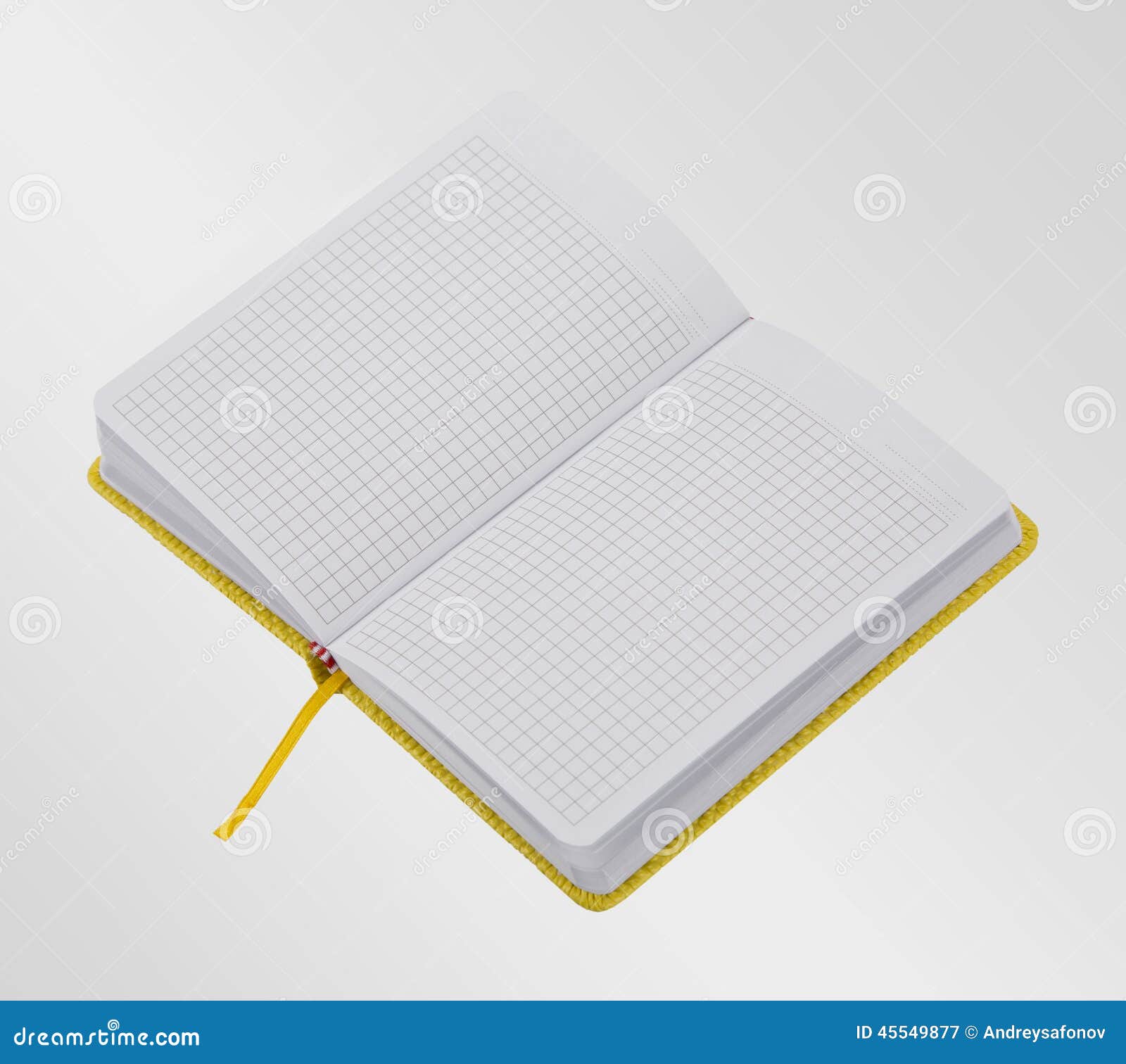 Yellow Open Notebook, Isolated on White Background Stock Illustration ...