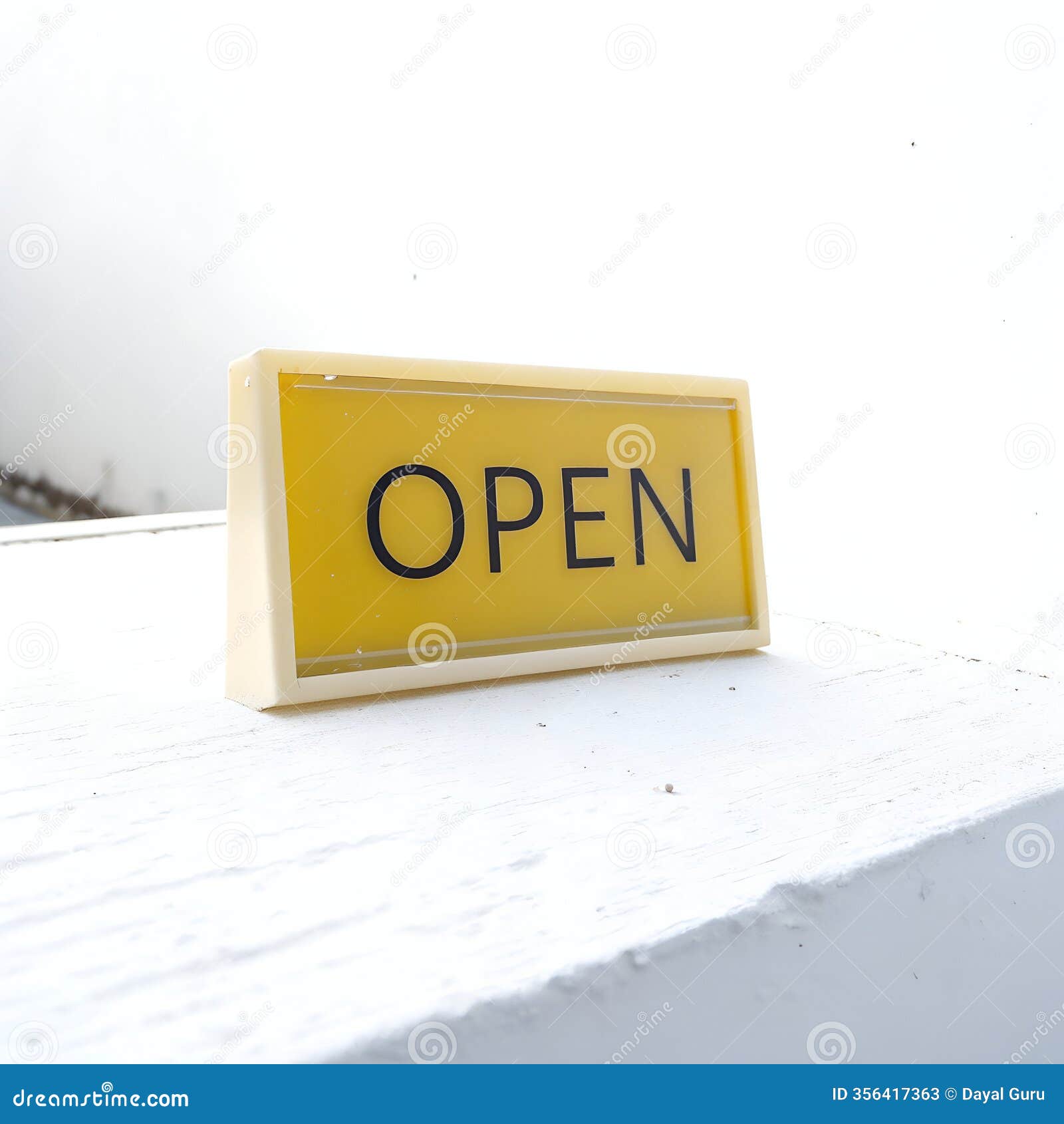 Yellow "Open" Sign I Stock Illustration - Illustration of hours ...