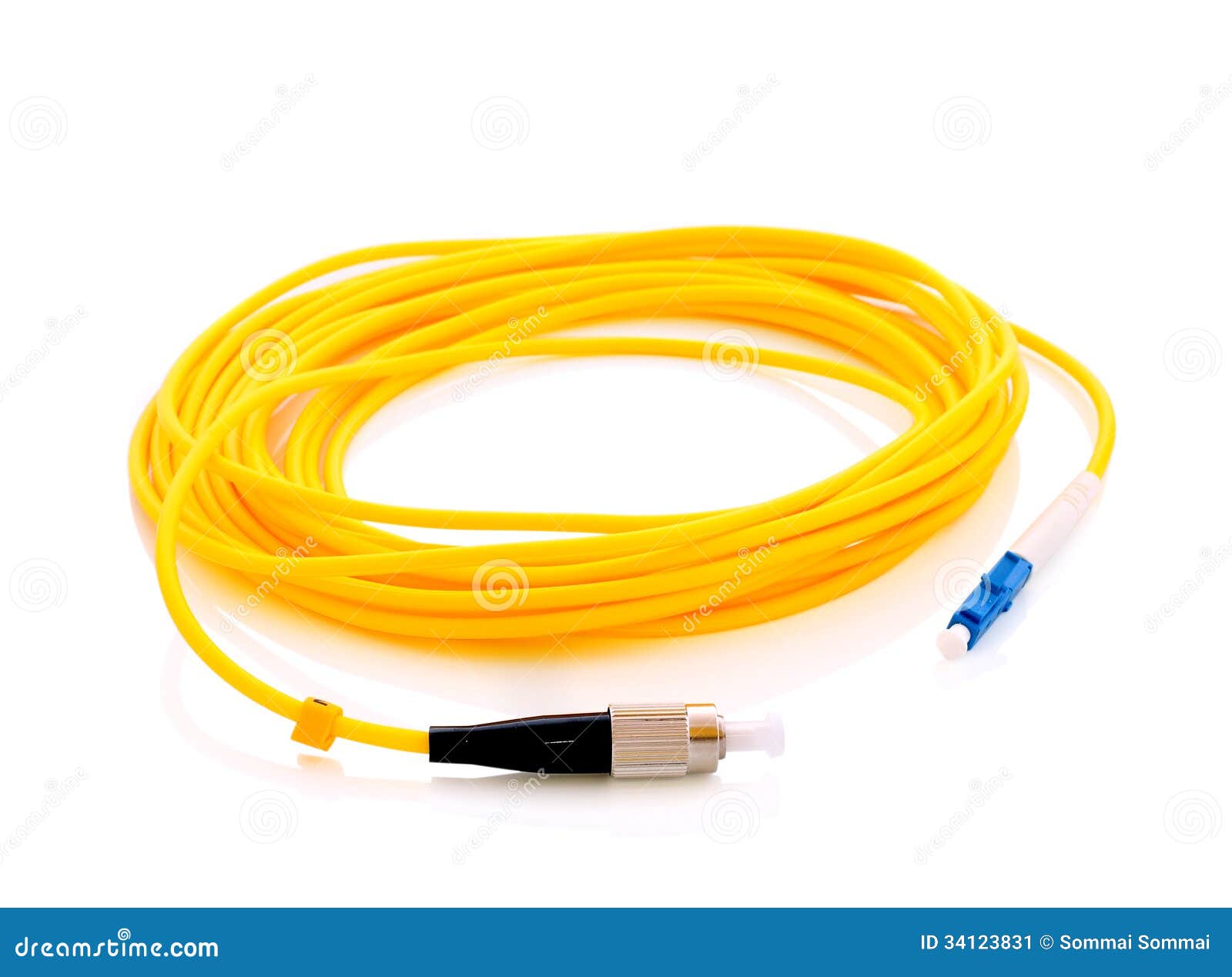 Yellow optic fiber cables stock image. Image of infrastructure - 34123831