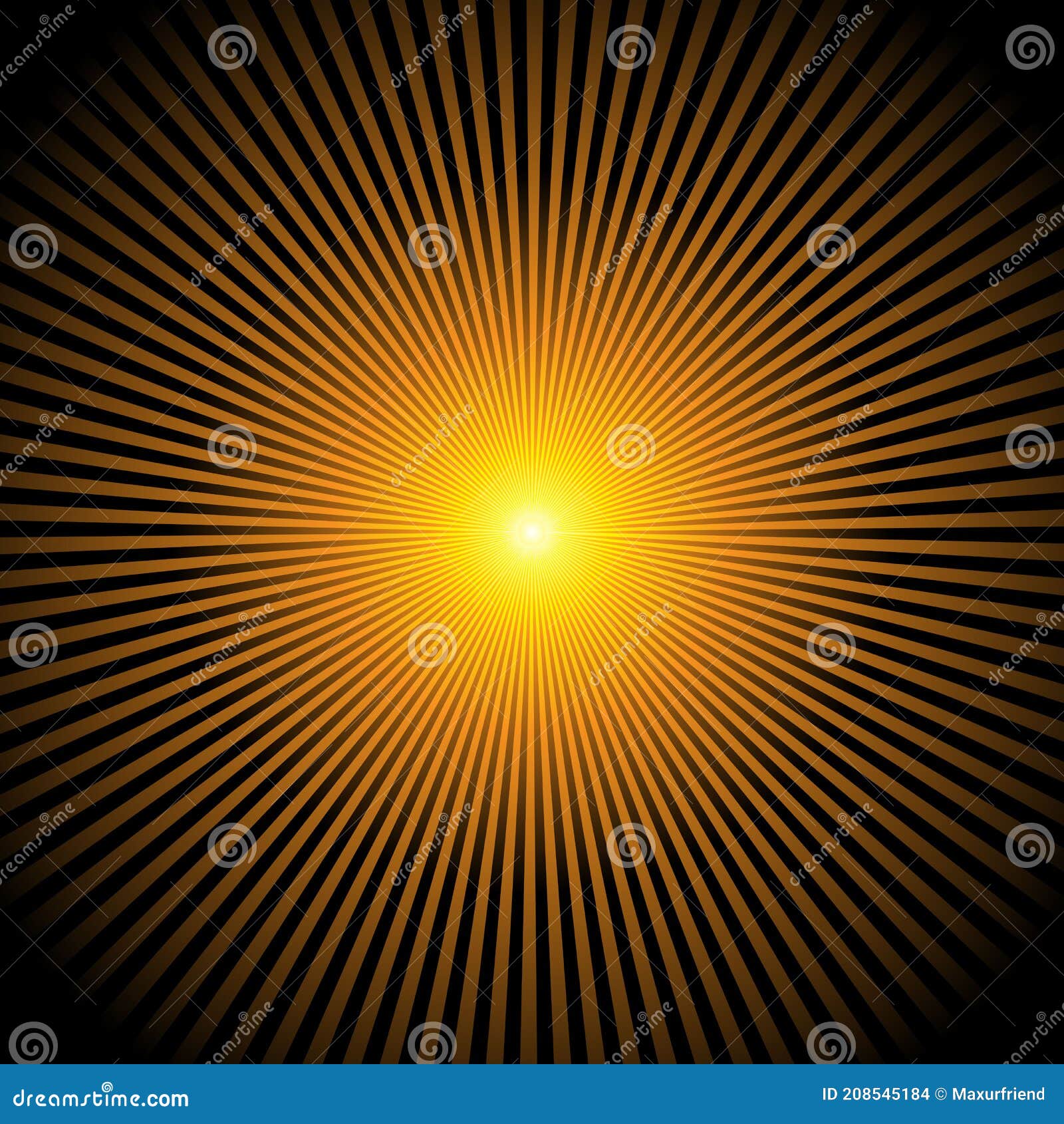 Yellow Orange Black Sunburst Effect Background Stock Vector ...