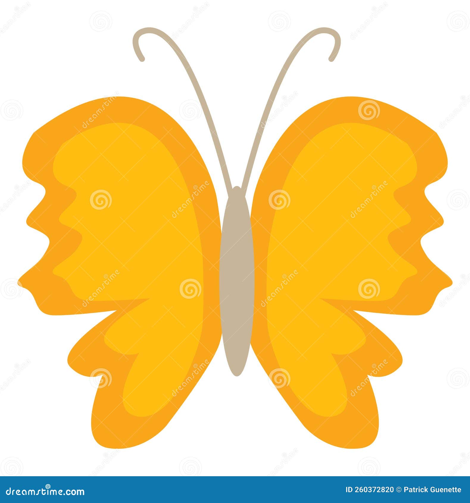 Yellow and Orange Butterfly, Icon Stock Vector - Illustration of ...