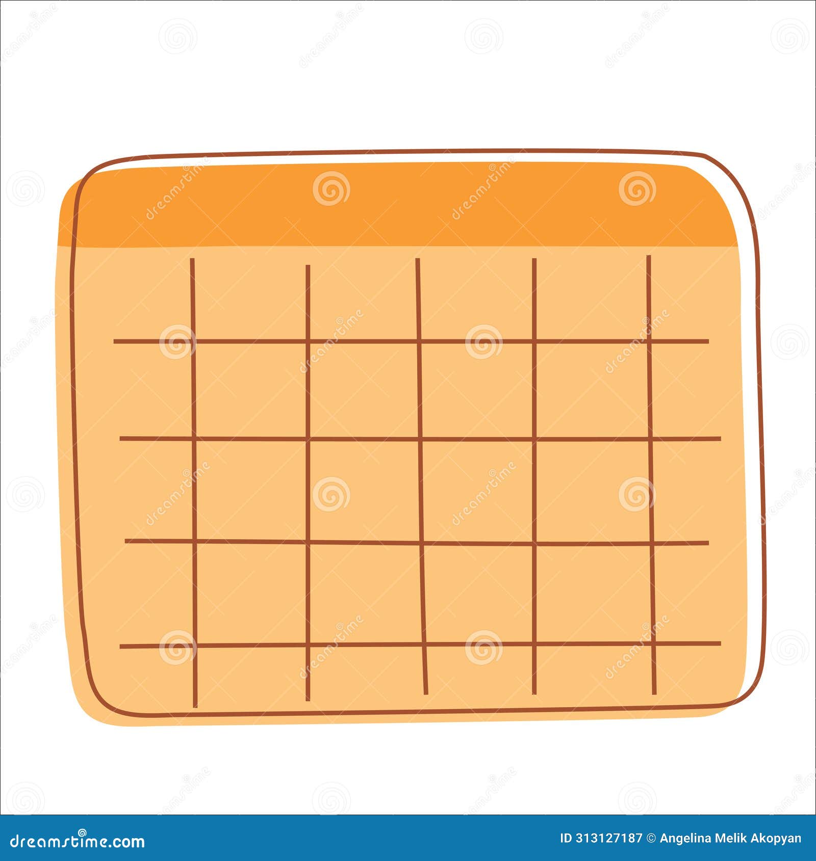 Yellow and Orange Calendar on White Background Stock Vector ...