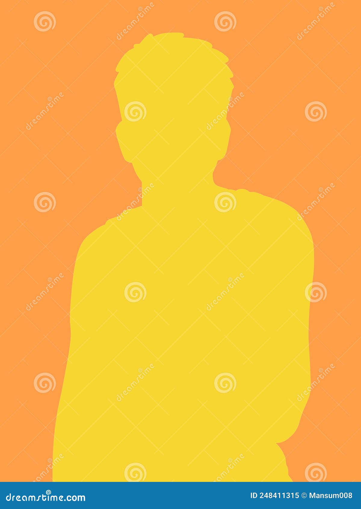 Yellow and Orange Color of Shape Man Background Stock Illustration ...