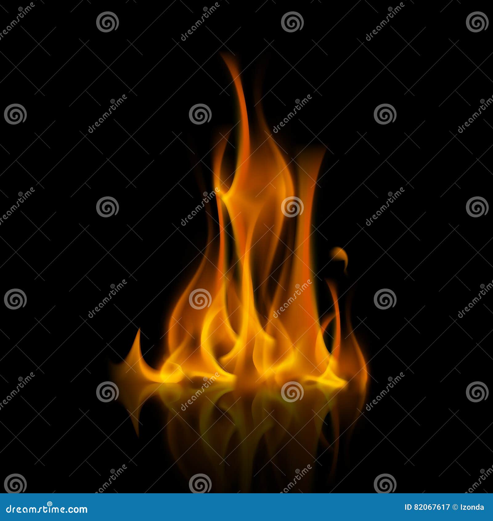 Yellow Orange Fire Flame Isolated on Background Stock Vector ...