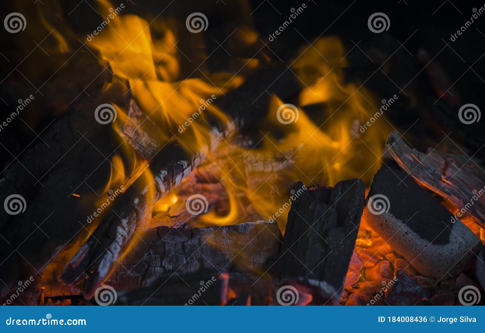 Yellow and Orange Fireball stock photo. Image of night - 184008436