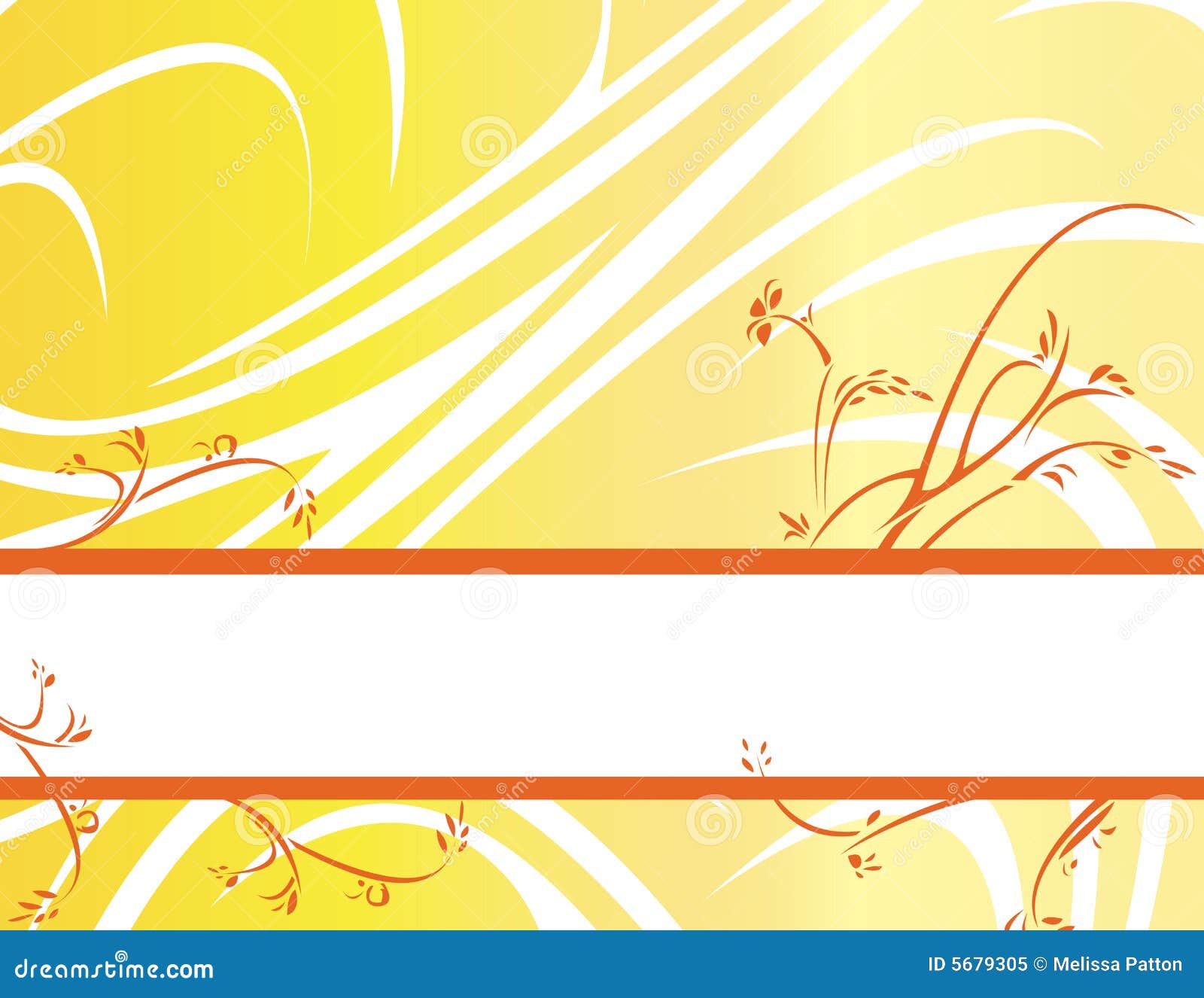 Yellow Orange Floral Banner Ba Stock Vector - Illustration of abstract ...