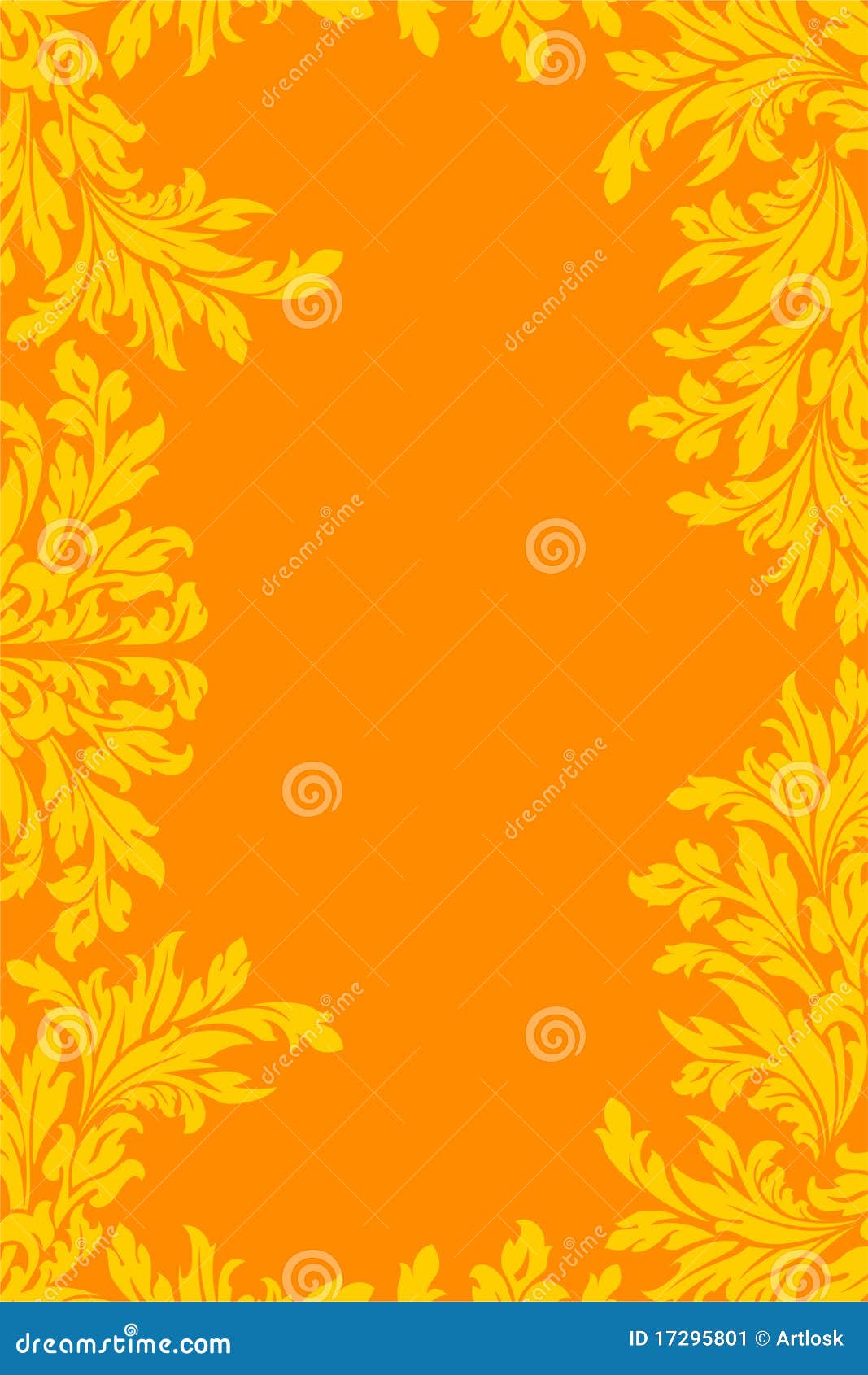 Yellow orange floral frame stock vector. Illustration of power - 17295801