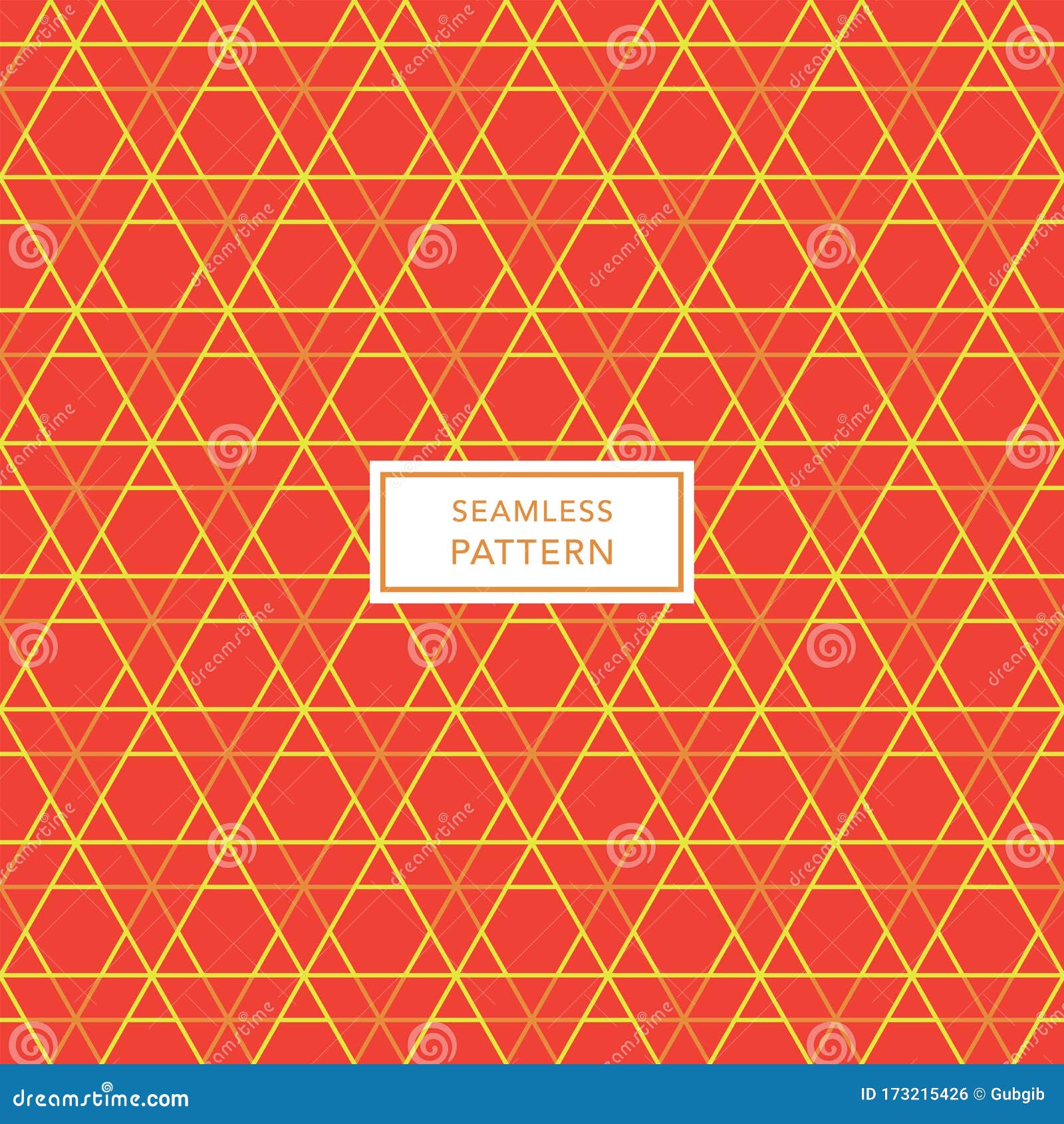 Yellow and Orange Geometric Pattern on Red Background Stock Vector ...
