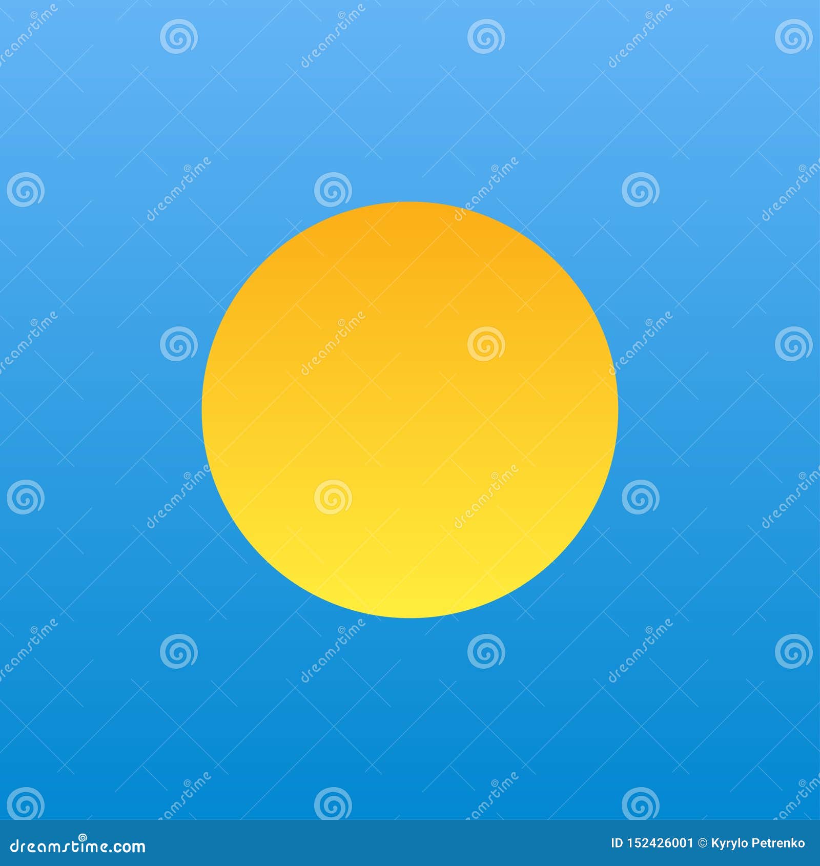 Yellow Orange Gradient Sun in Blue Sky Stock Vector - Illustration of ...