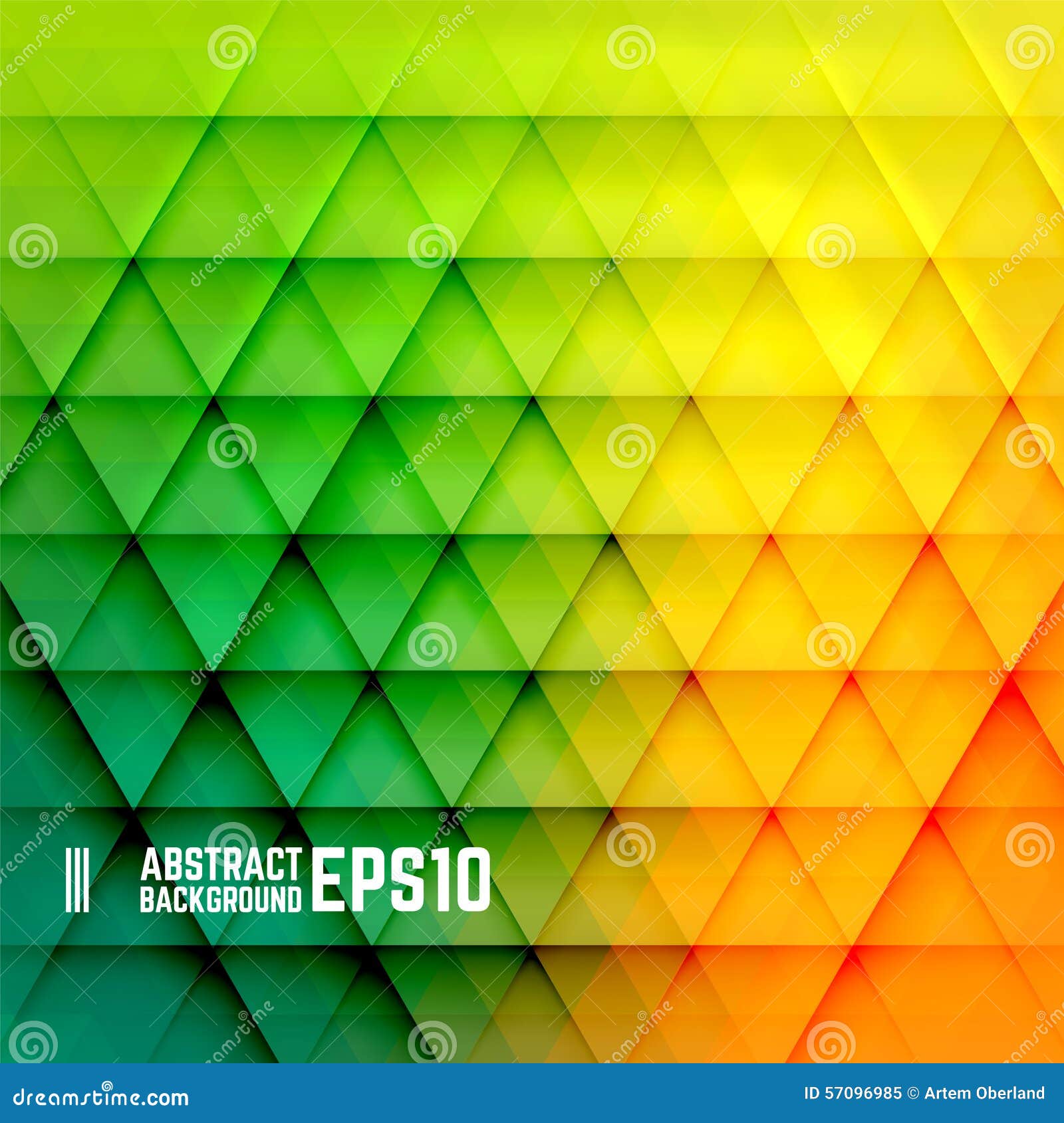 Yellow, Orange and Green Abstract Triangle Background Stock ...