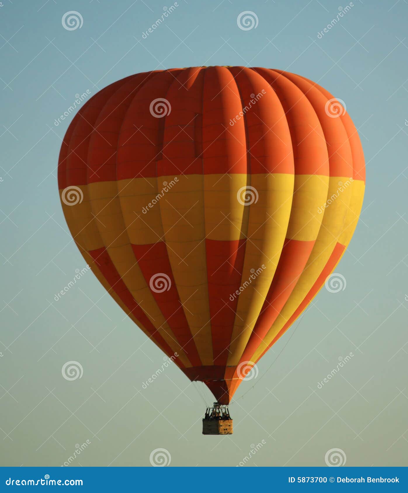 Yellow and Orange Hot Air Balloon Stock Photo - Image of morning ...
