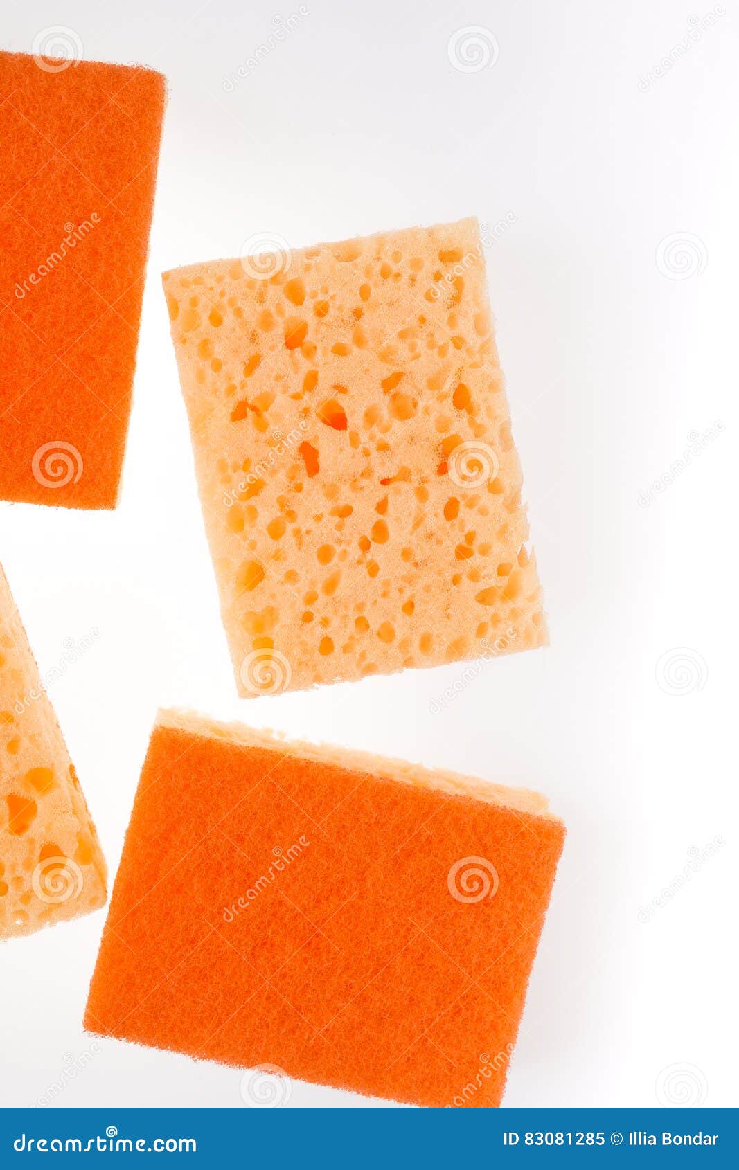 Yellow and Orange Kitchen Sponge Isolated on White Background. Stock ...