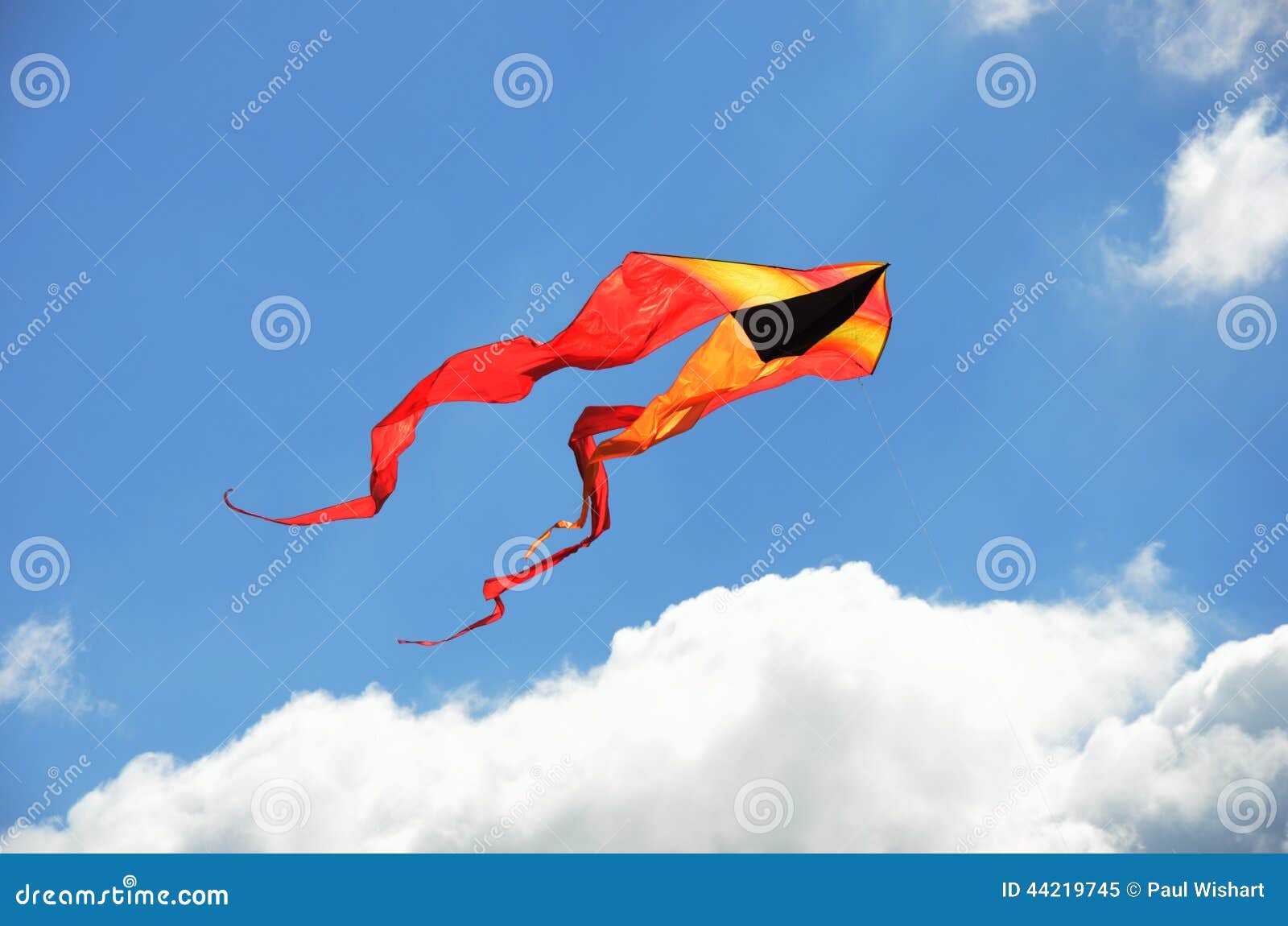 Yellow and Orange Kite Flying Stock Image - Image of summer, outdoors ...