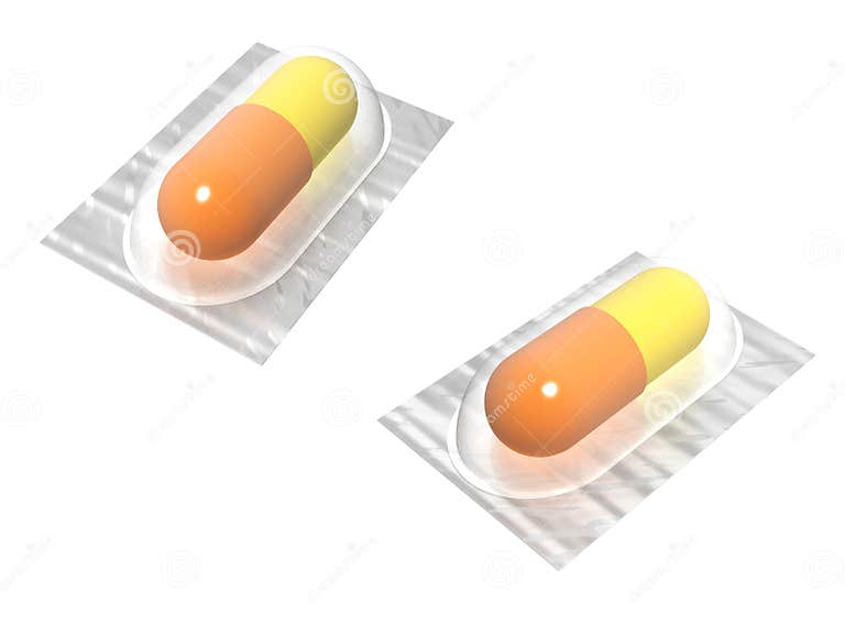 Yellow and Orange Pills or Capsules Stock Illustration - Illustration ...