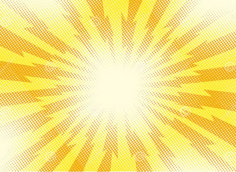 Yellow and Orange Pop Art Retro Background with Exploding Rays O Stock ...