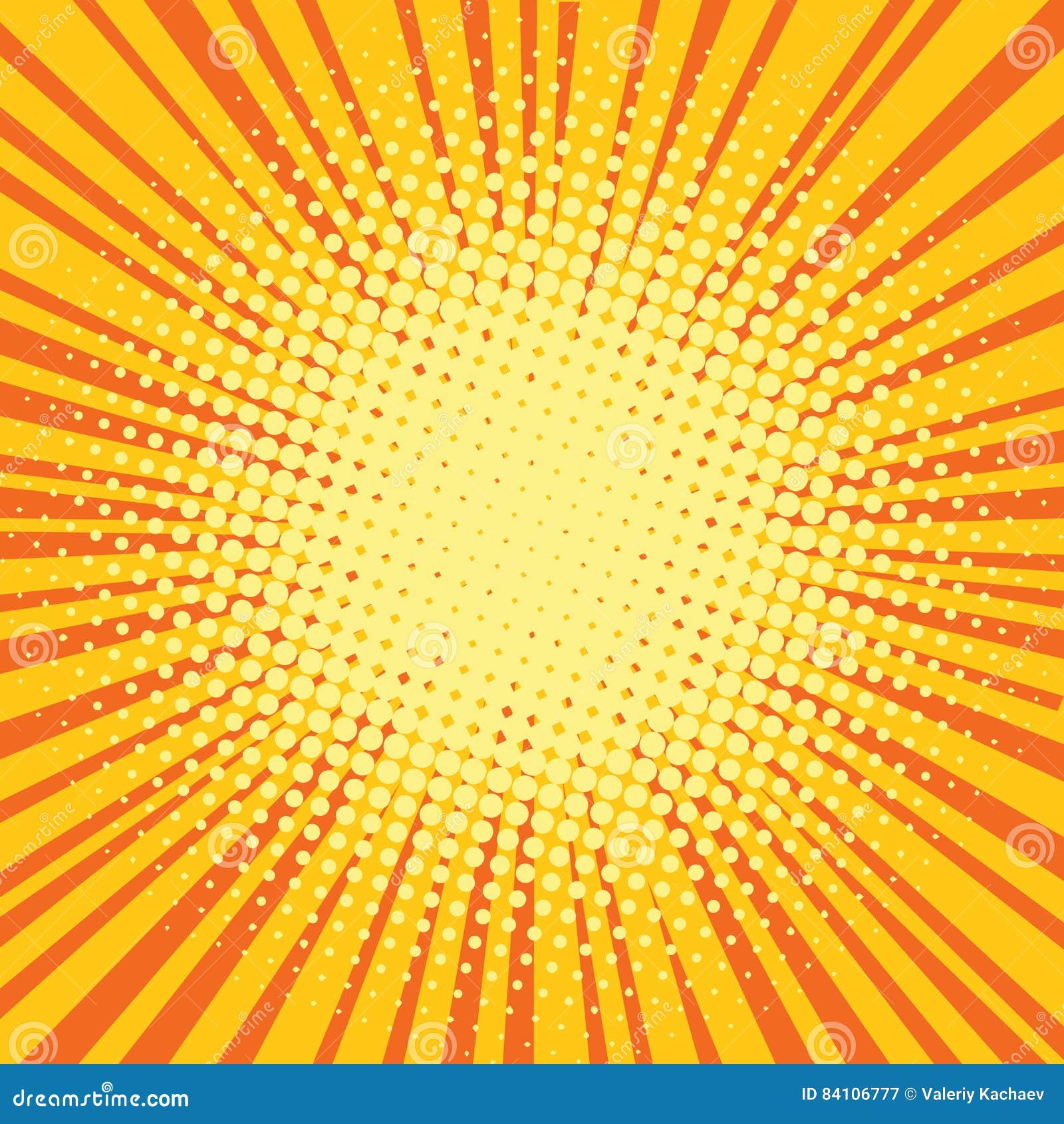Yellow Orange Rays Comic Pop Art Retro Background Stock Vector ...