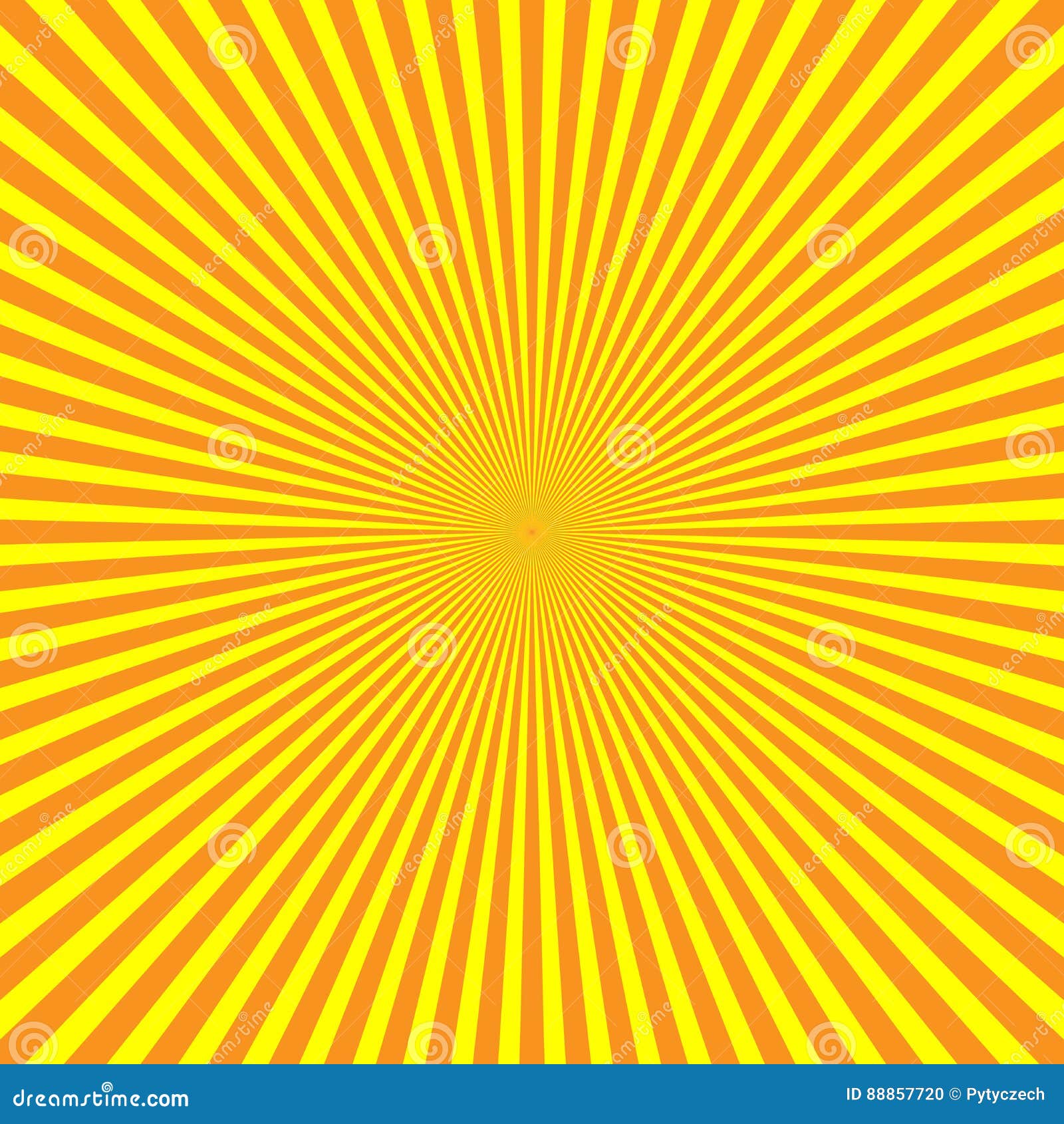 Yellow-orange Rays of Light in Radial Arrangement. Sunshine Beams Theme ...