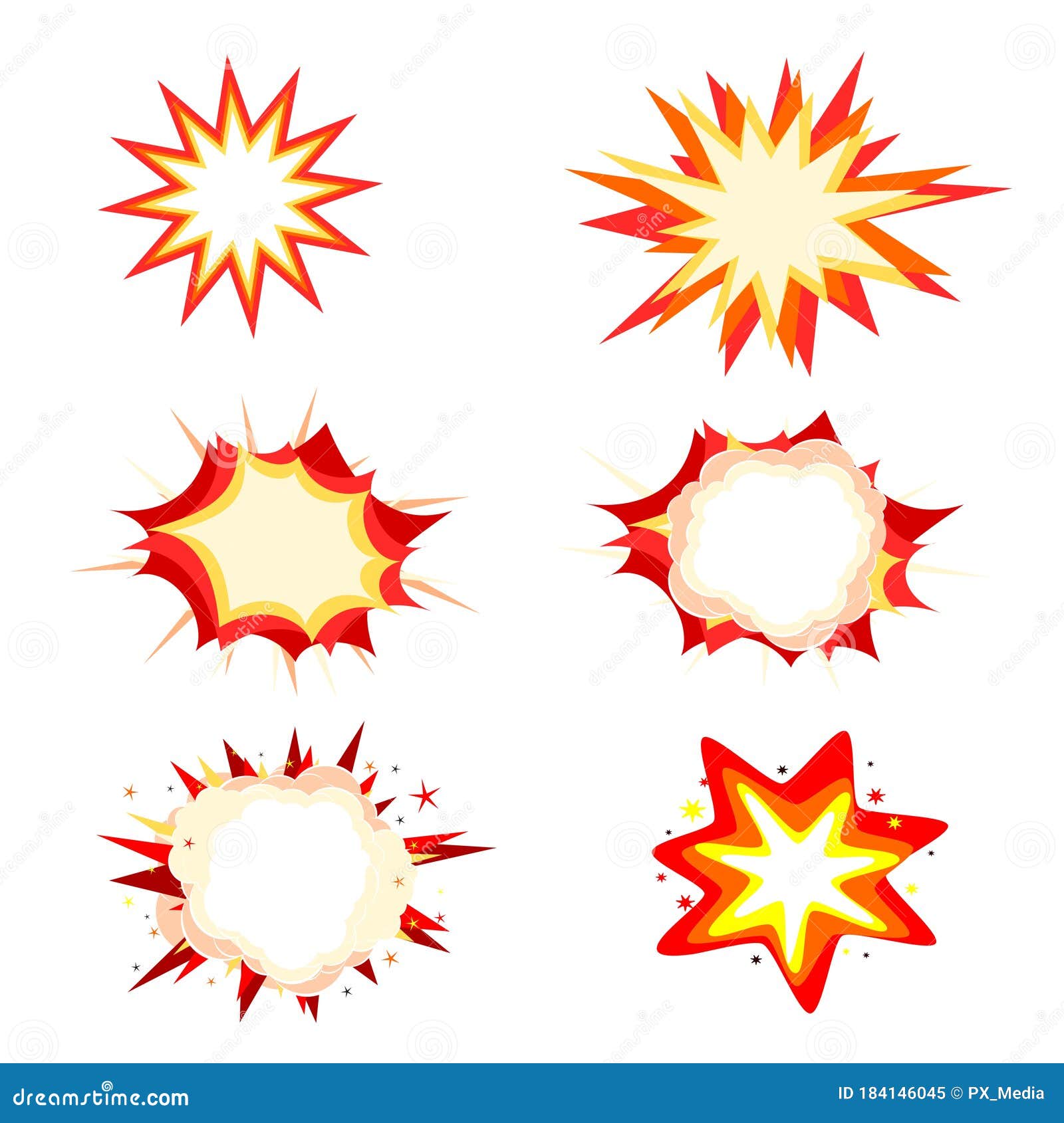 Collection of Comic/ Retro Explosion Words Photos, Illustrations ...