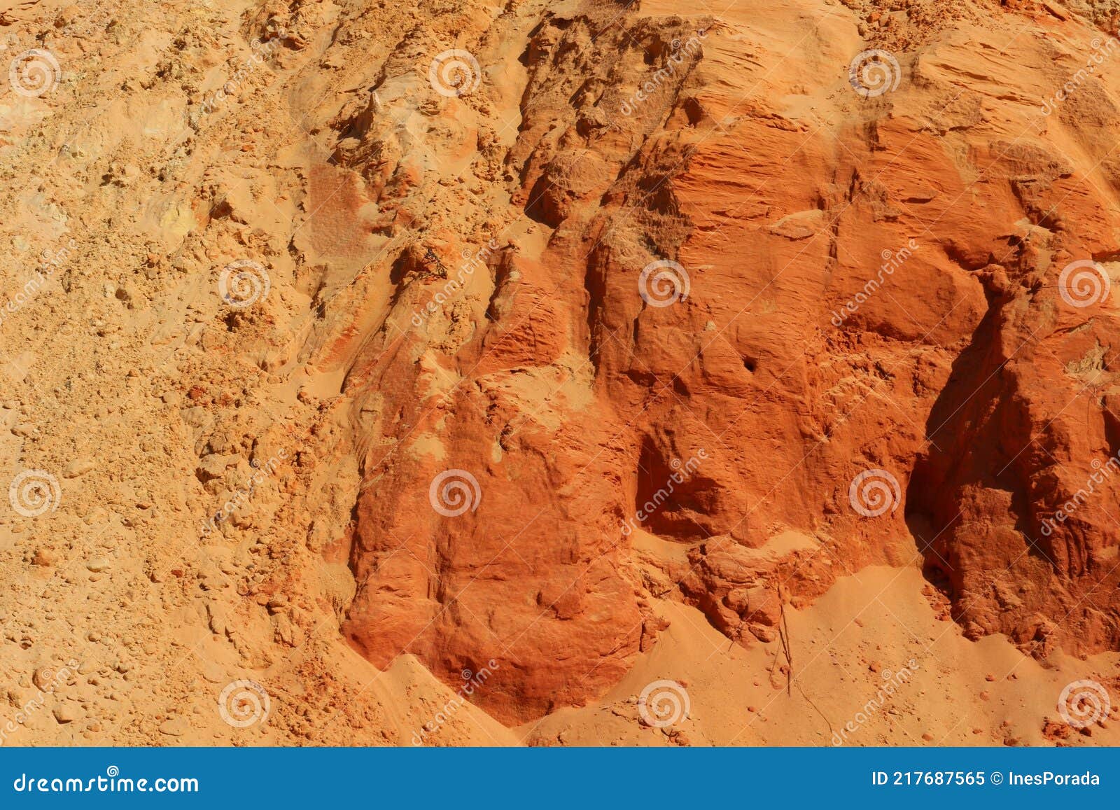 Yellow and Orange Sand Texture of the Colored Sand Cliffs of Rainbow ...
