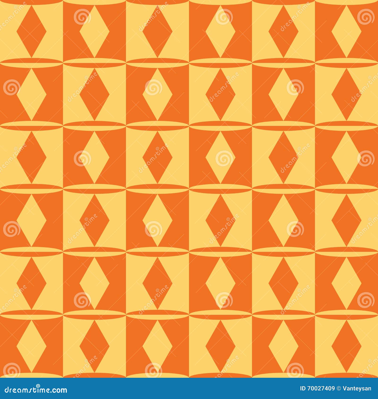 Yellow Orange Seamless Geometric Pattern with Rhombus and Squares Stock ...