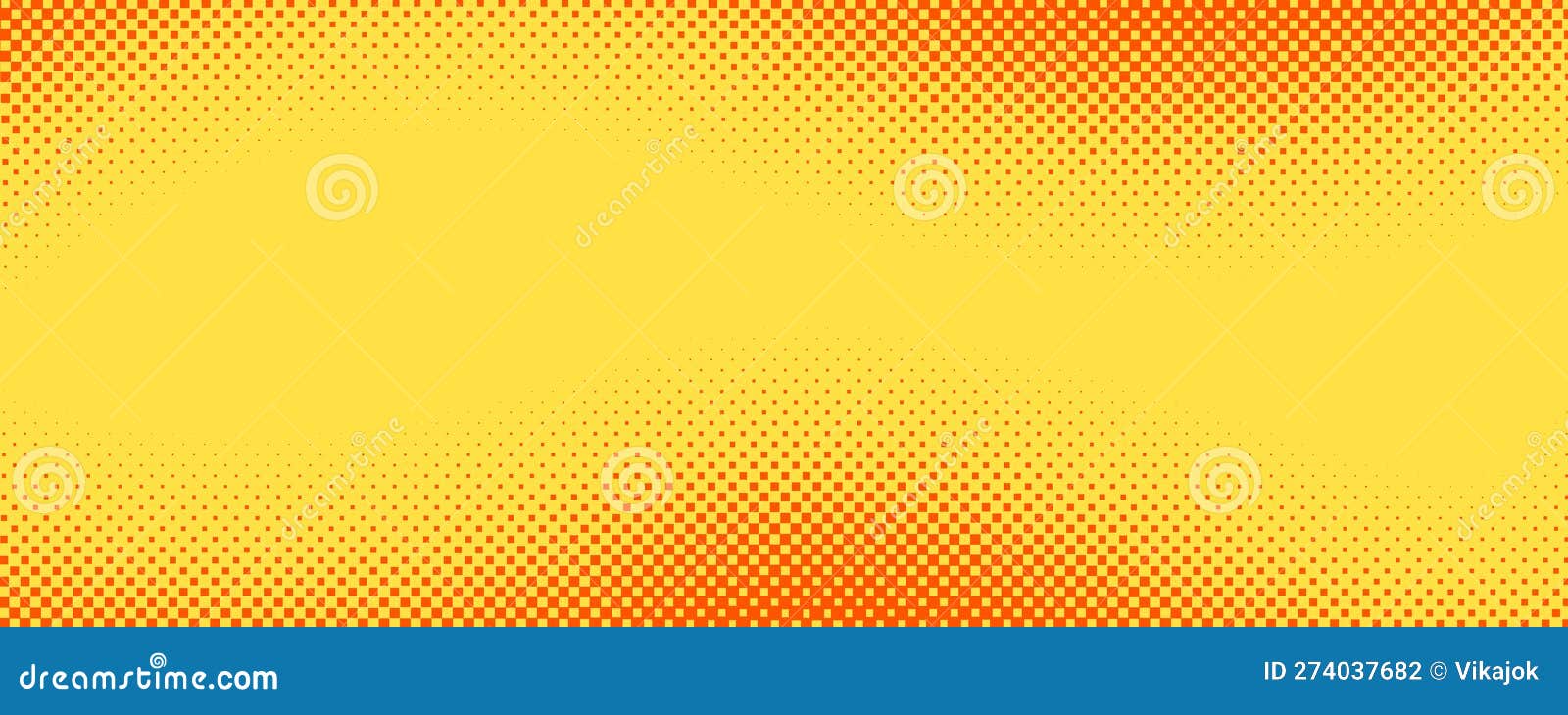 Yellow Orange Square Halftone Pattern. Retro Comic Gradient Background ...
