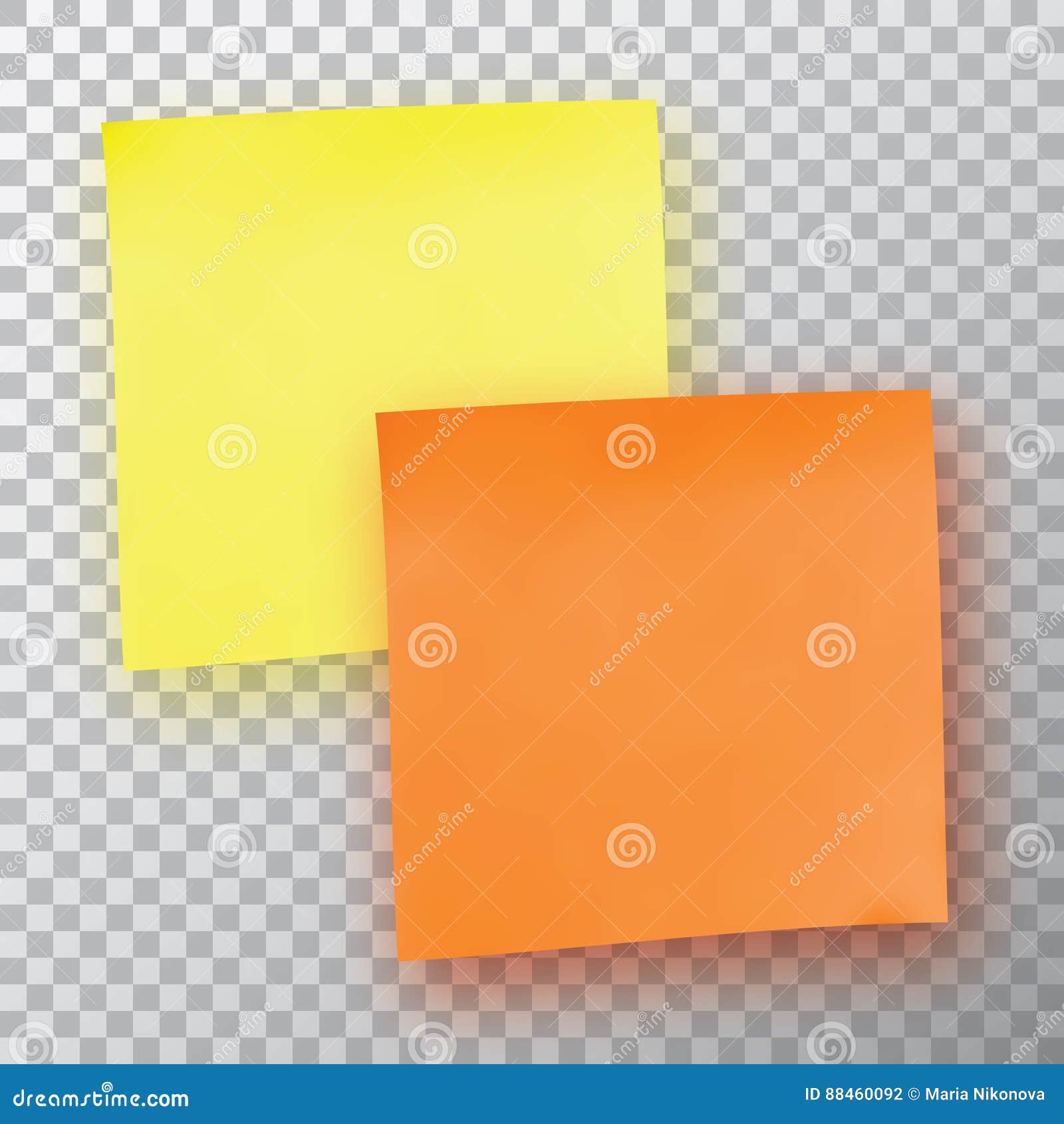 Yellow and Orange Sticky Note. Template for Your Projects Stock Vector ...