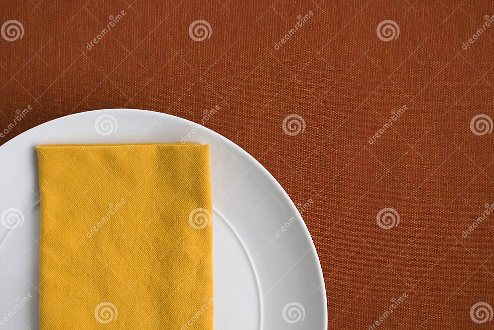 Yellow & Orange Table Setting Stock Photo - Image of plate, setting ...