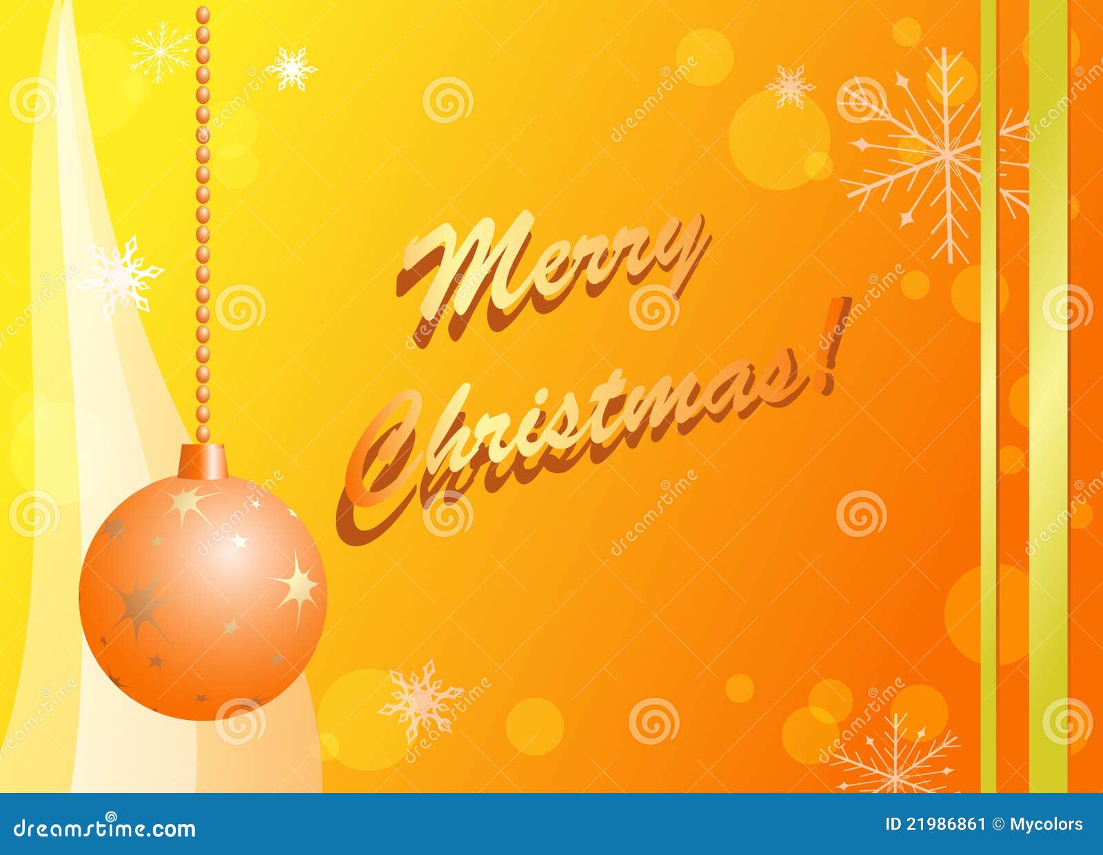 Yellow and Orange Vector Christmas Card Stock Vector - Illustration of ...
