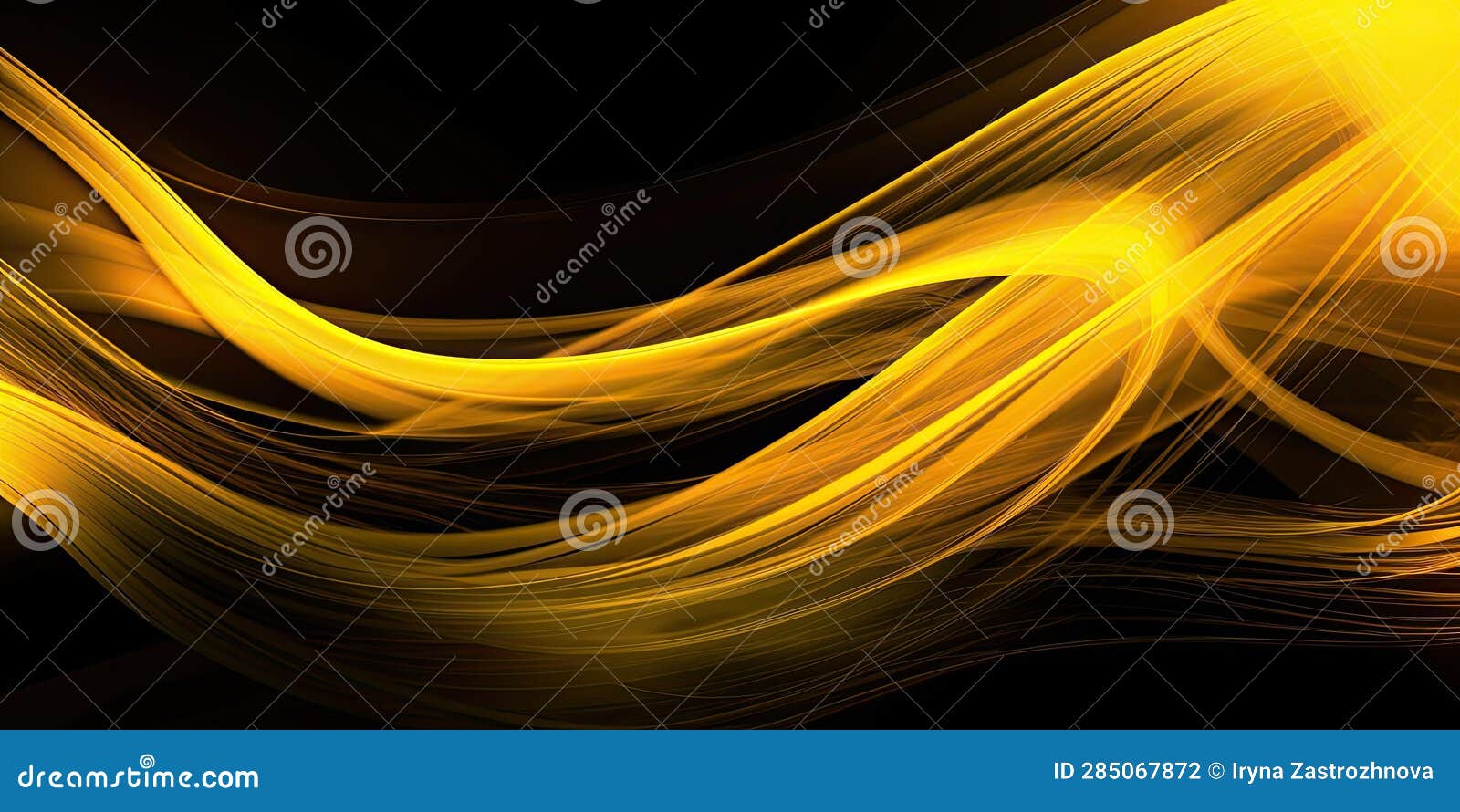 Yellow and Orange Wave-like Pattern on Black Background with ...