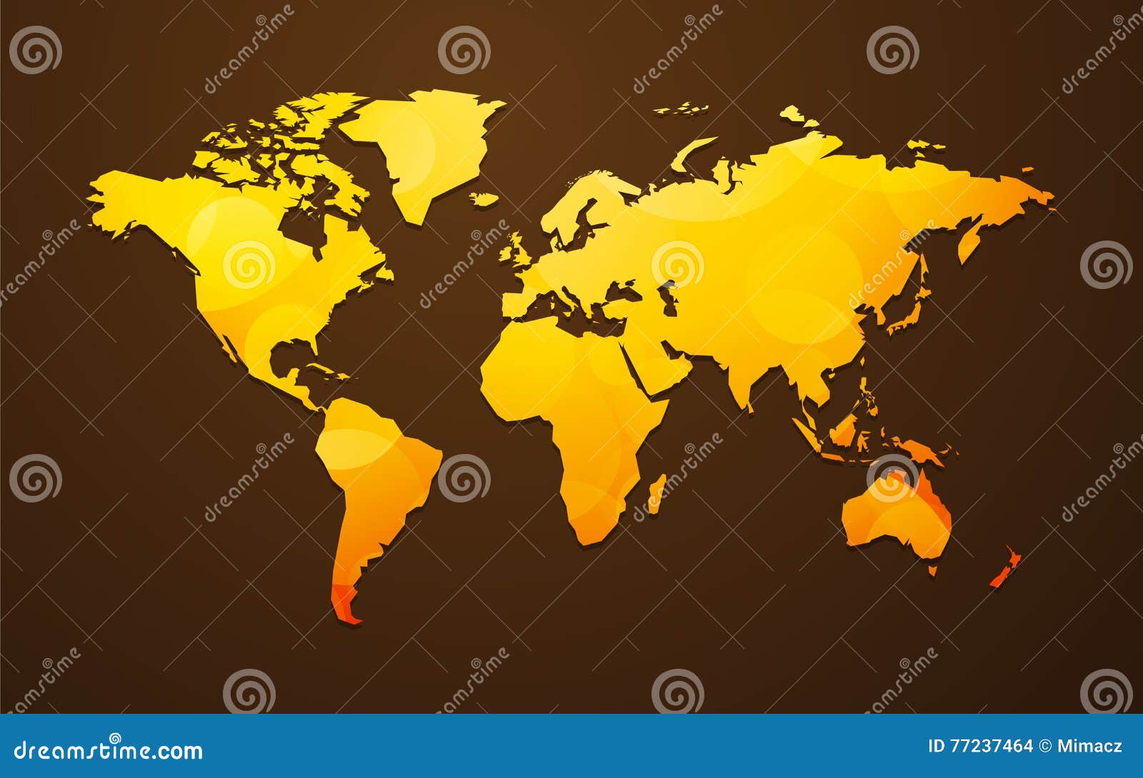 Orange 3D World - Flat Vector Globe Icon Set With Undistorted 2D World ...