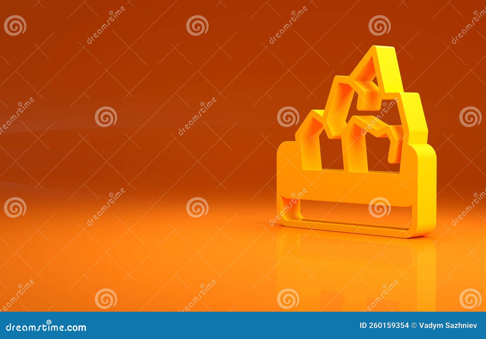 Yellow Ore Mining Icon Isolated on Orange Background. Minimalism ...