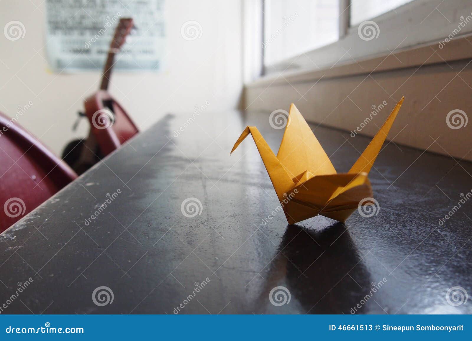 Yellow origami crane stock image. Image of traditional - 46661513