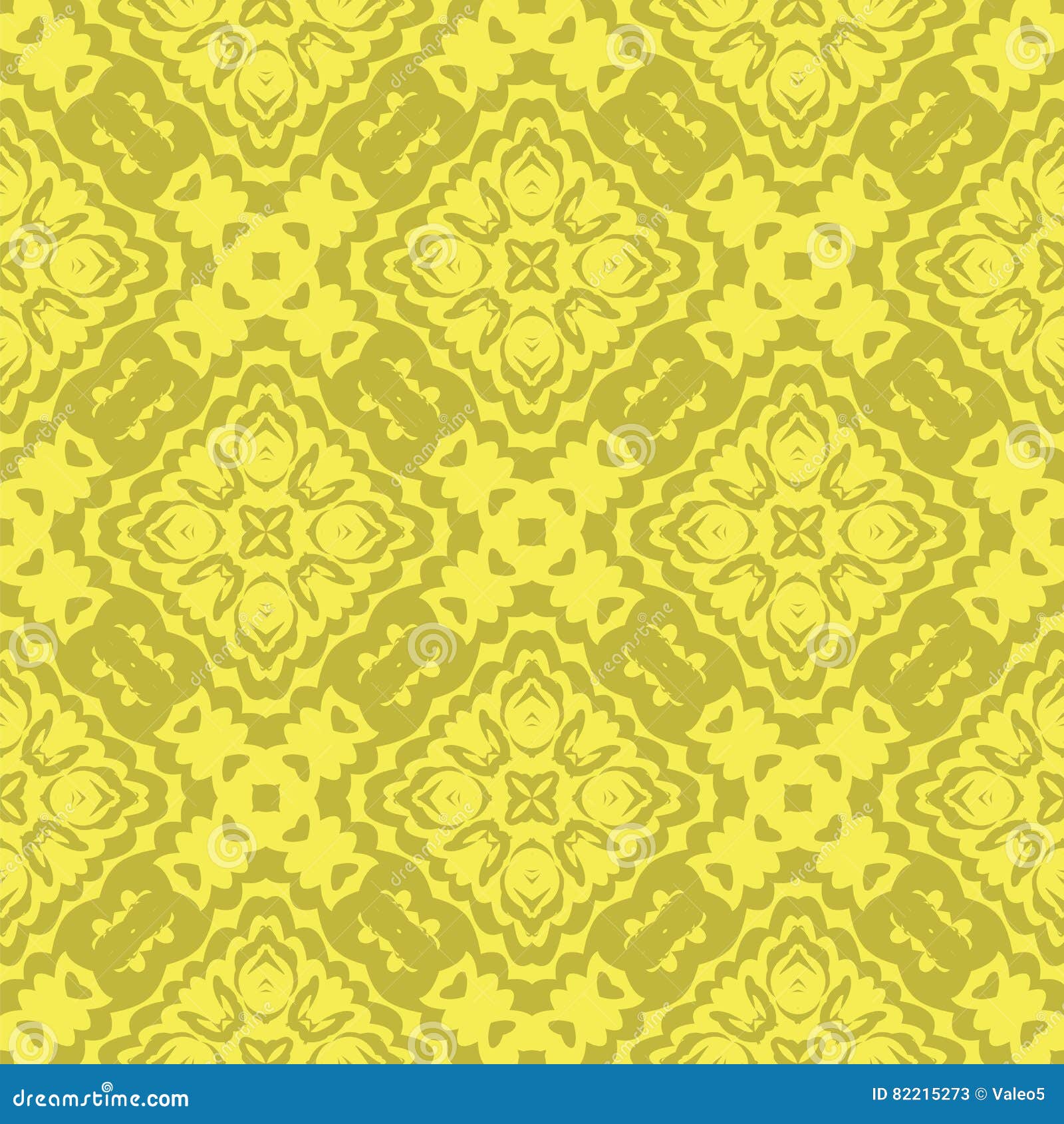 Yellow Ornamental Seamless Line Pattern Stock Vector - Illustration of ...