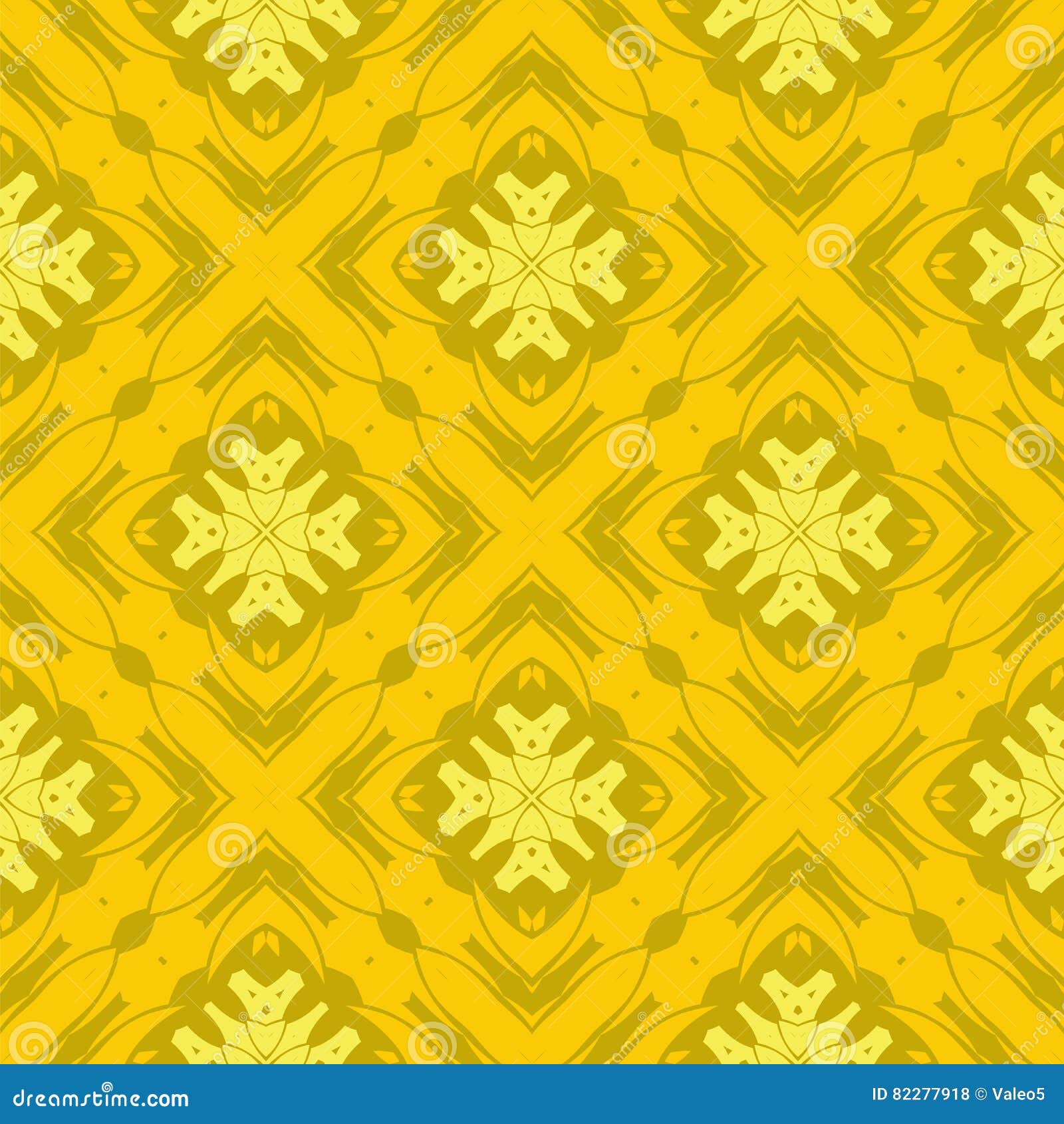Yellow Ornamental Seamless Line Pattern Stock Vector - Illustration of ...