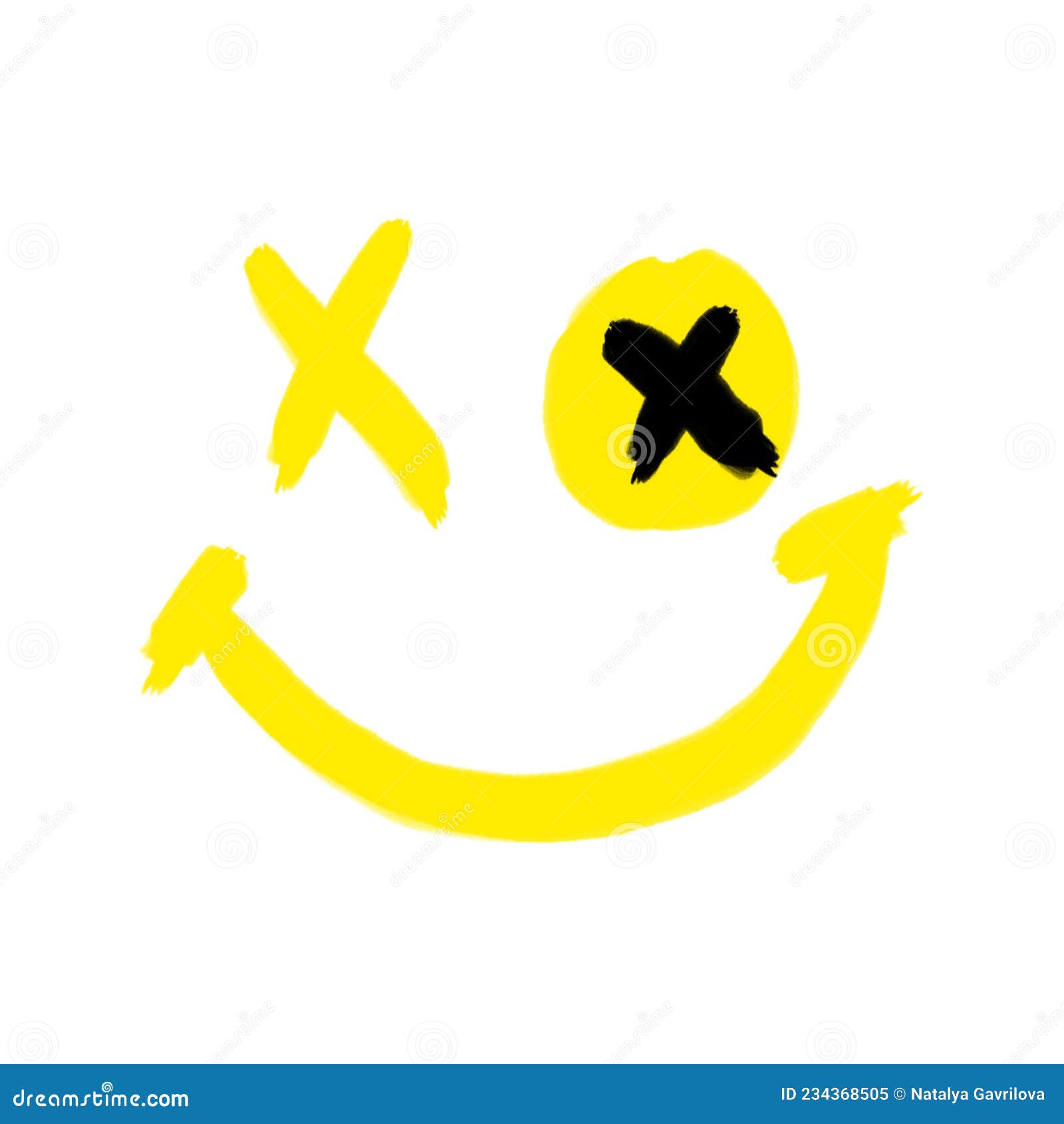 Yellow Outline of a Drawn Smile Stock Illustration - Illustration of ...