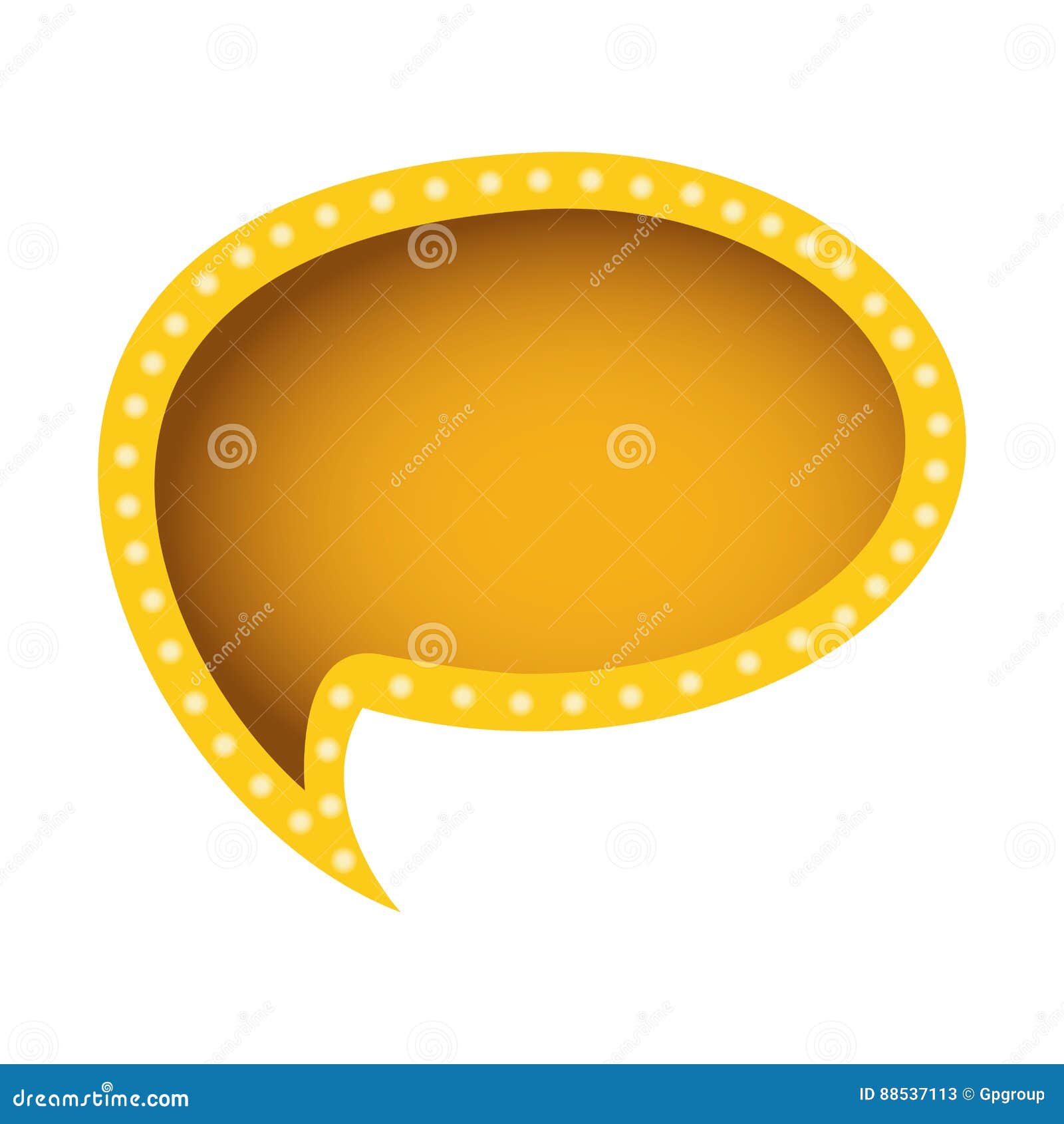 Yellow Oval Chat Bubble Icon Stock Illustration - Illustration of note ...