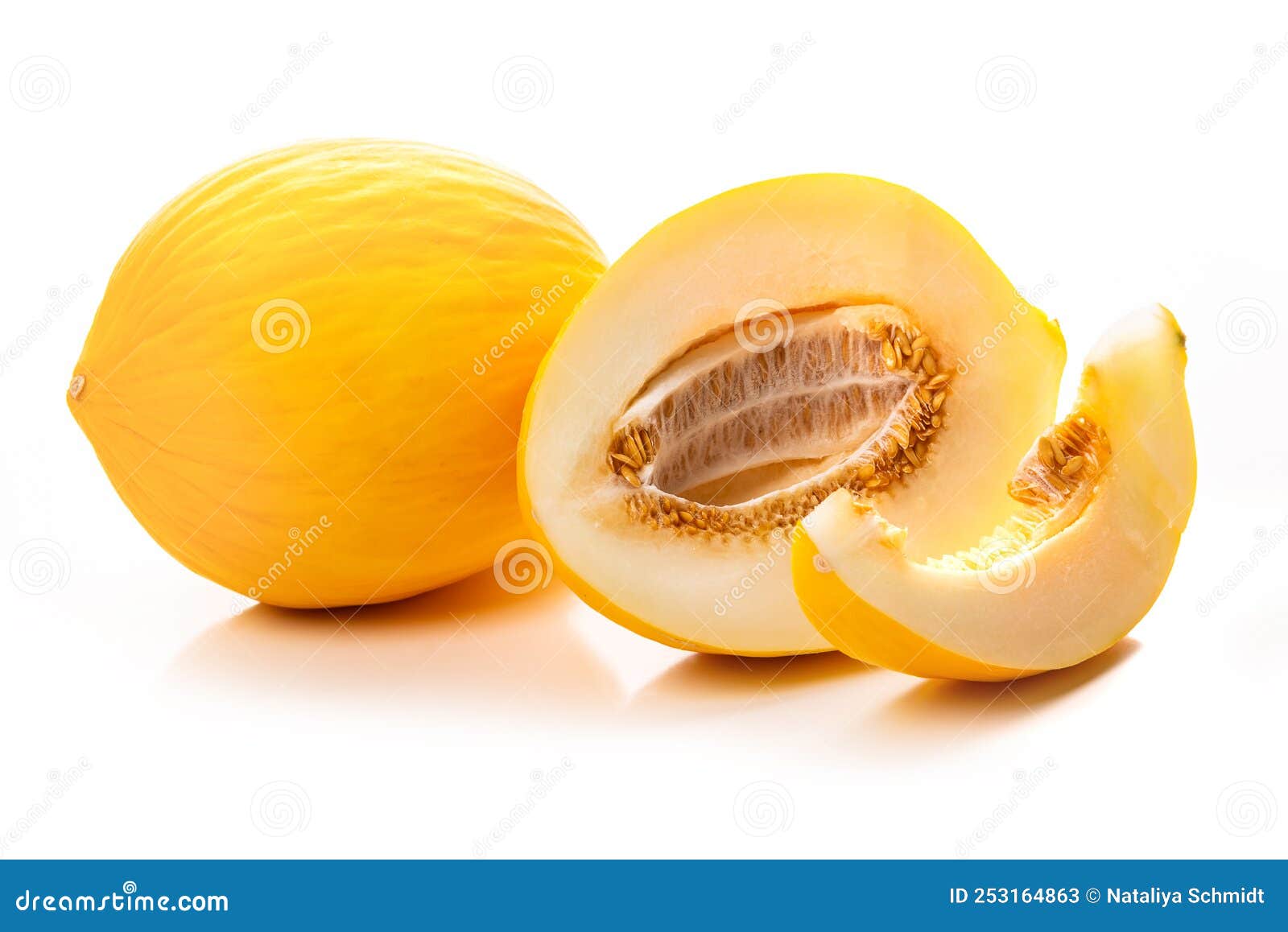 Yellow Oval Melons. Sliced Melon with Pits Stock Image - Image of ...