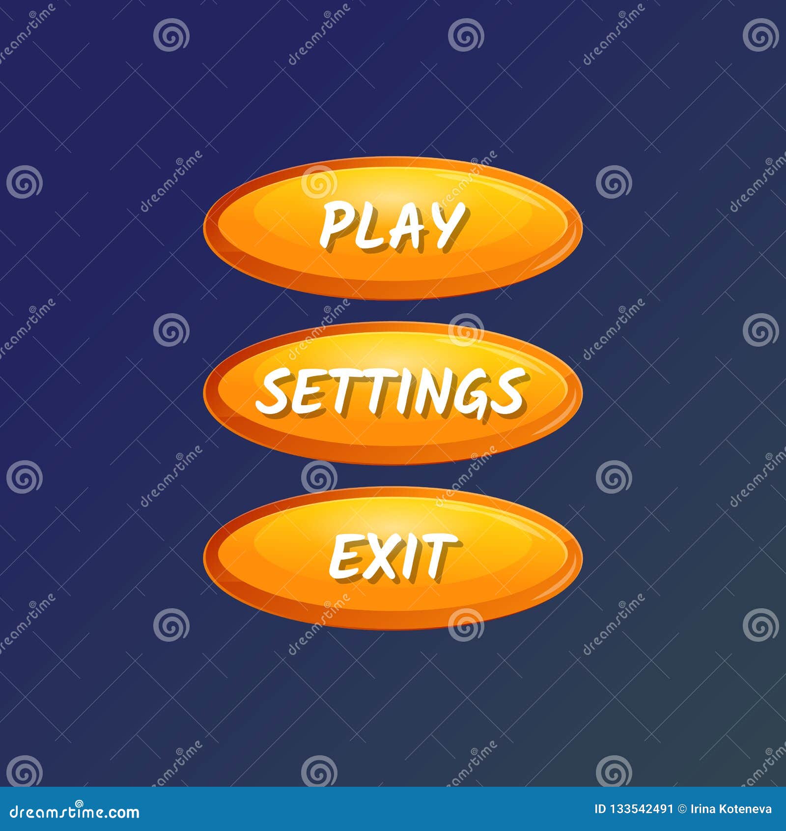 Yellow Oval Options Panel Isolated Set Stock Illustration ...