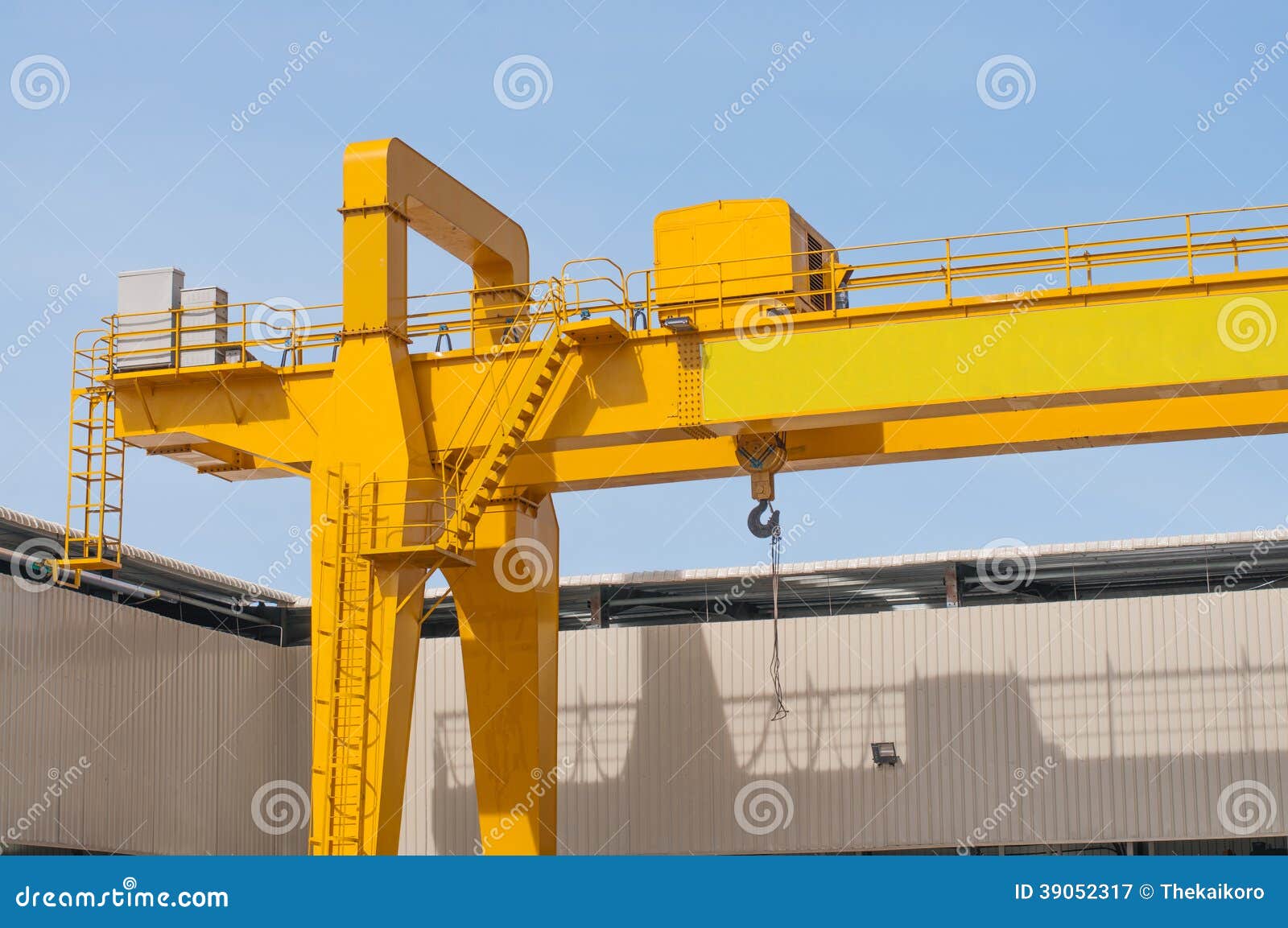 Yellow overhead crane stock image. Image of height, construction - 39052317