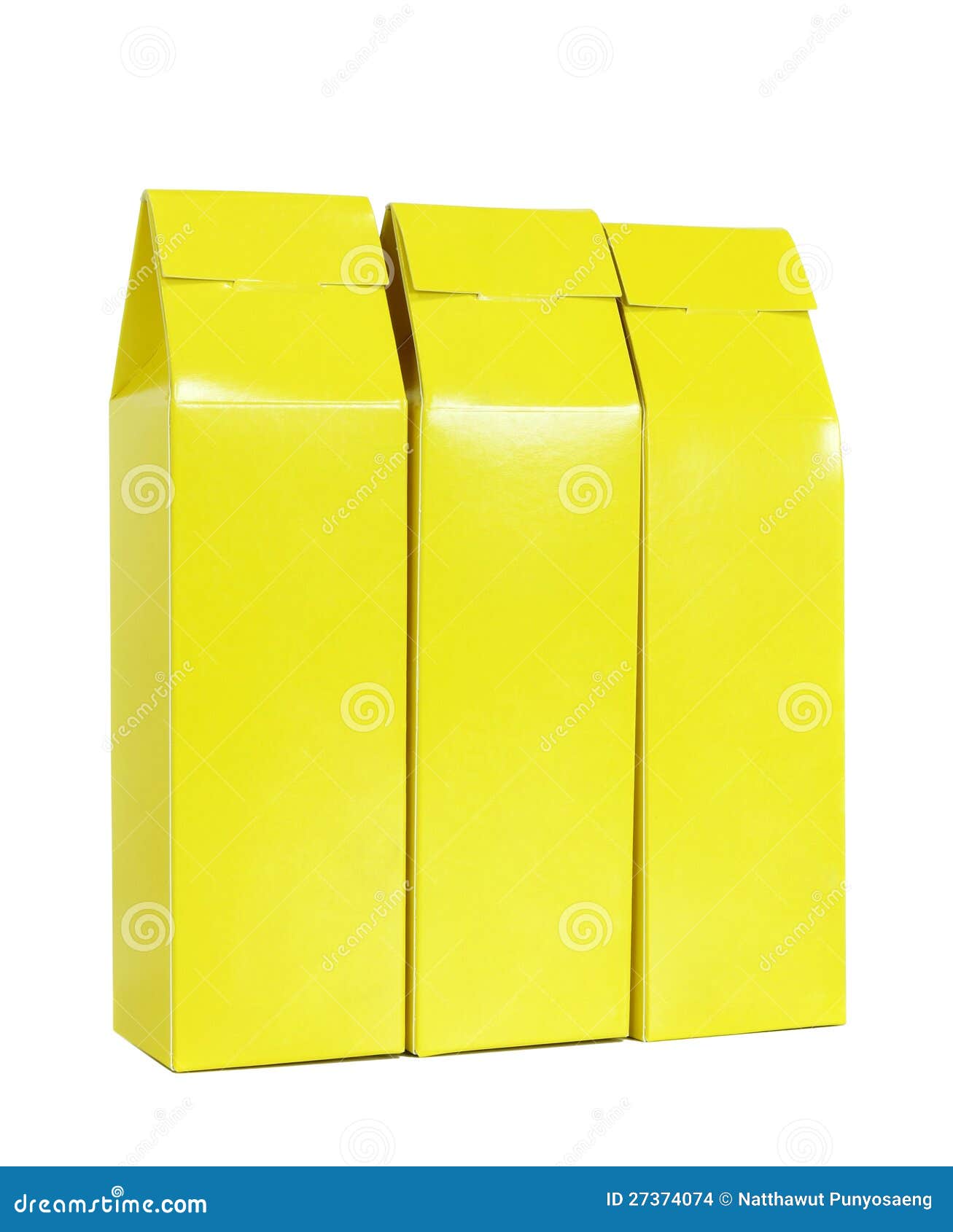 Yellow Package Box Isolated Stock Photo - Image of cutout, christmas ...
