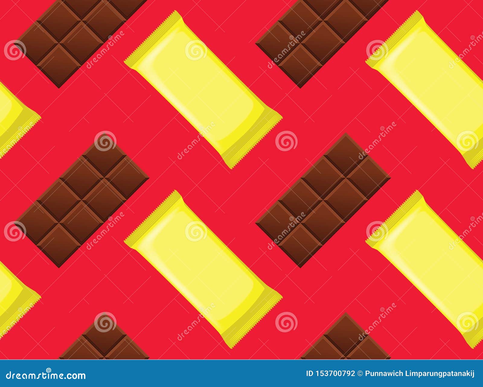 Yellow Packaging Chocolate Background Seamless Wallpaper Stock Vector ...