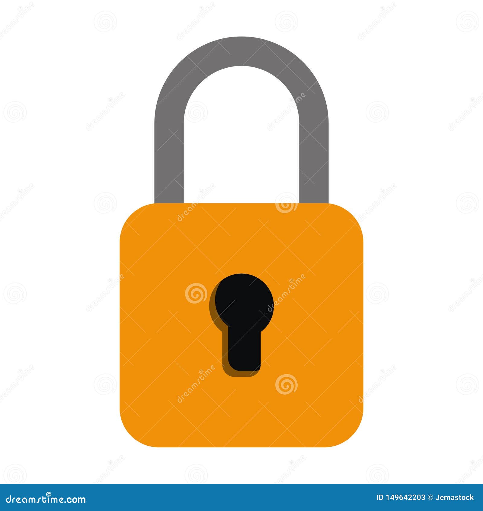 Yellow Padlock Icon Cartoon Isolated Stock Vector - Illustration of ...